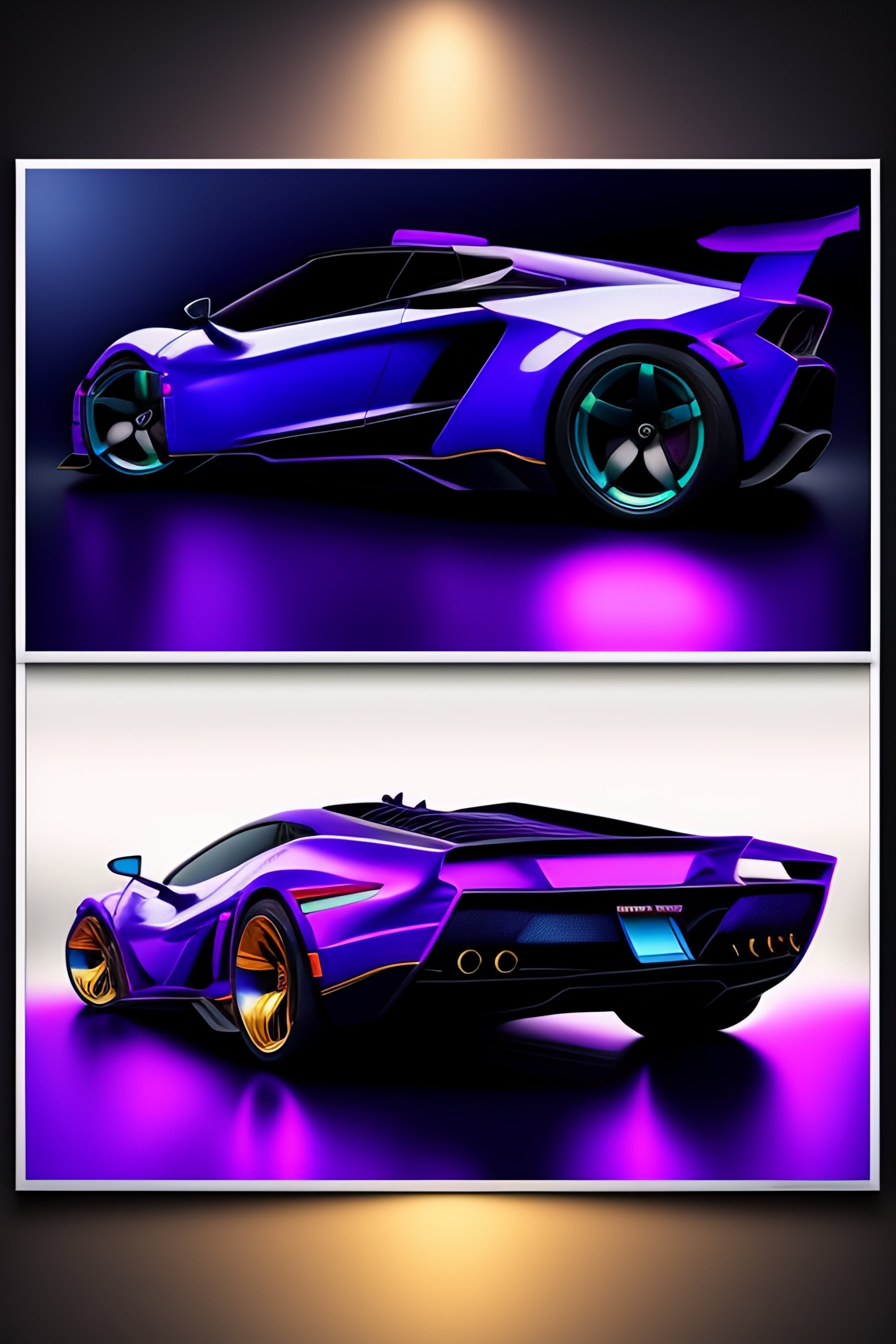 Lexica - Lamborgini navy blue,glowing,light ppurple, city flying cars ...