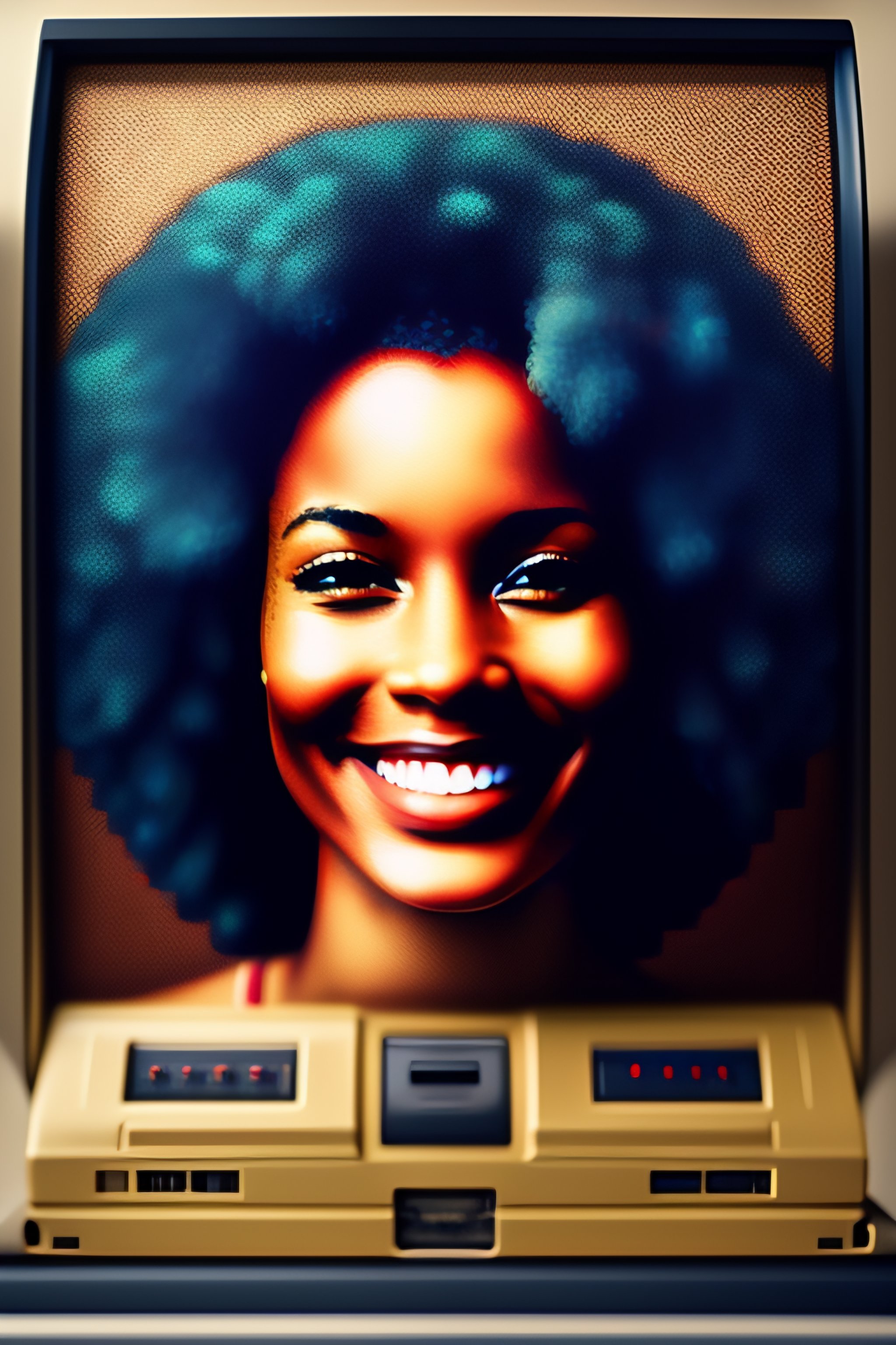 Lexica - Old computer screen with pixelated smiling, face , retro, high ...