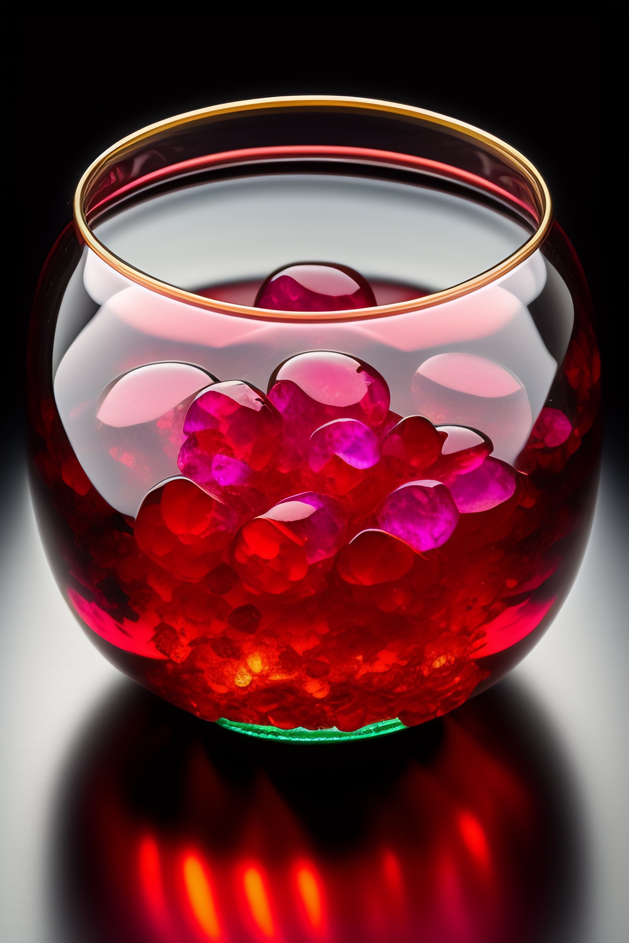 Lexica - Ruby gemstones in a jar