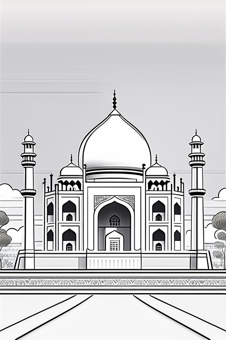 Lexica - Taj mahal simple illustration, with basic shapes and minimal ...