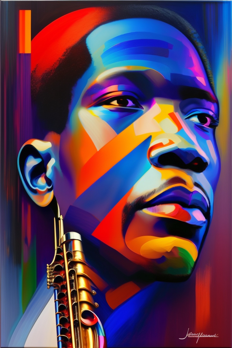 Lexica - John Coltrane 'image, vibrant colors, palette knife oil ...