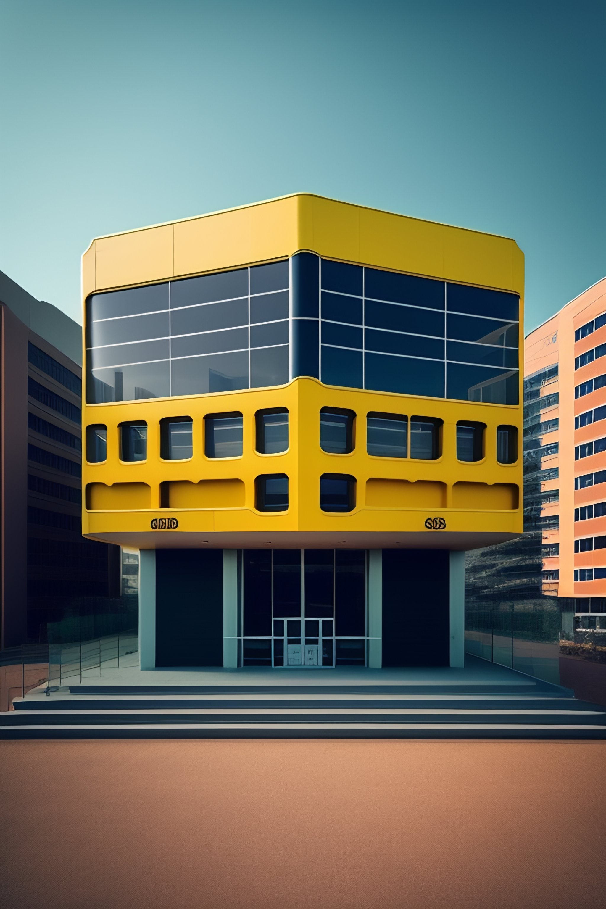 Lexica - Corporate building in shape of retro gameboy console