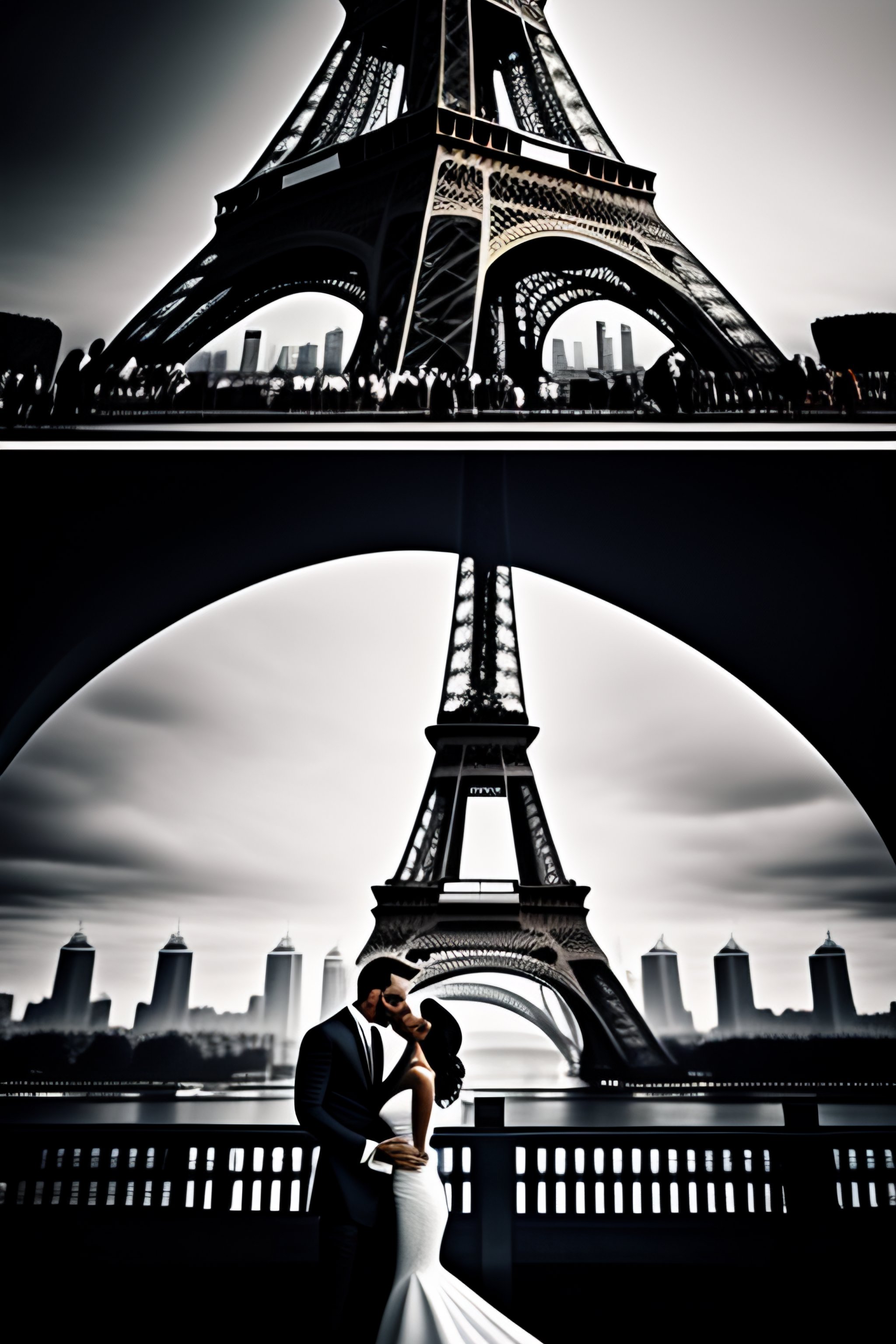 Lexica - David Beckham and Victoria Beckham kissing under Eiffel Tower