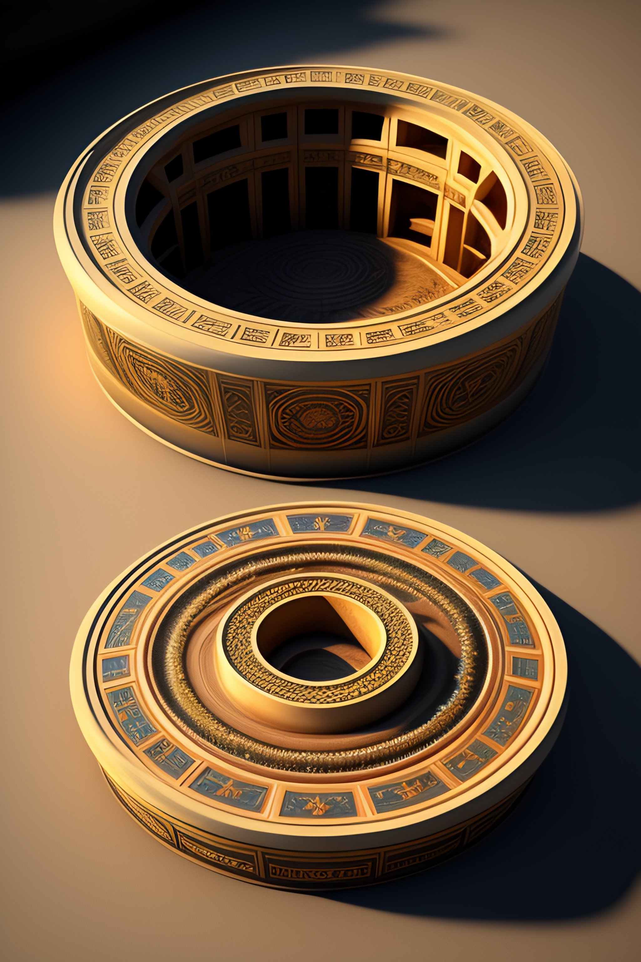 Lexica - Large circular ancient artefact with missing pieces. covered ...