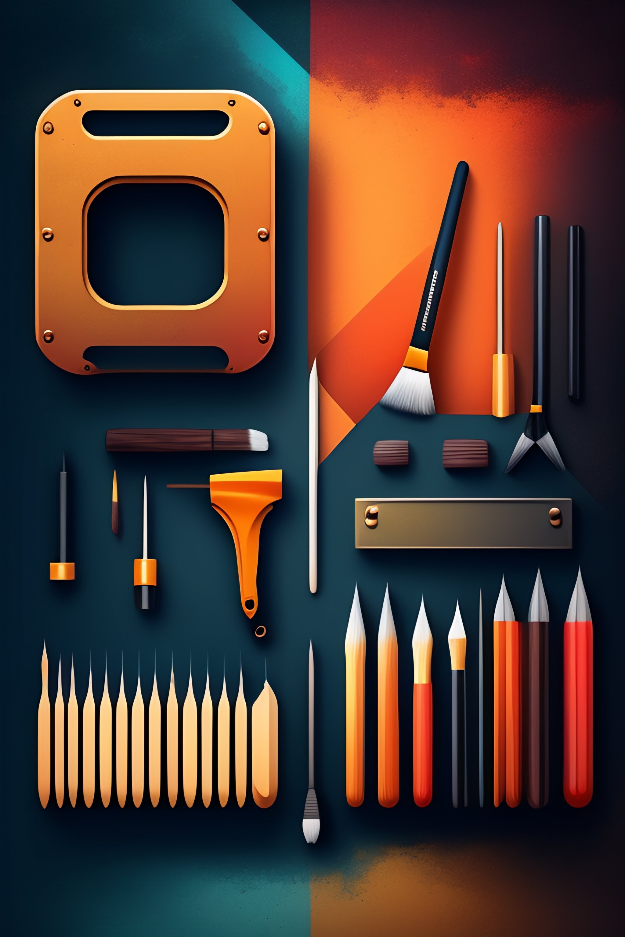 Lexica - Graphic elements pack for construction, paint, brushes, hammer ...