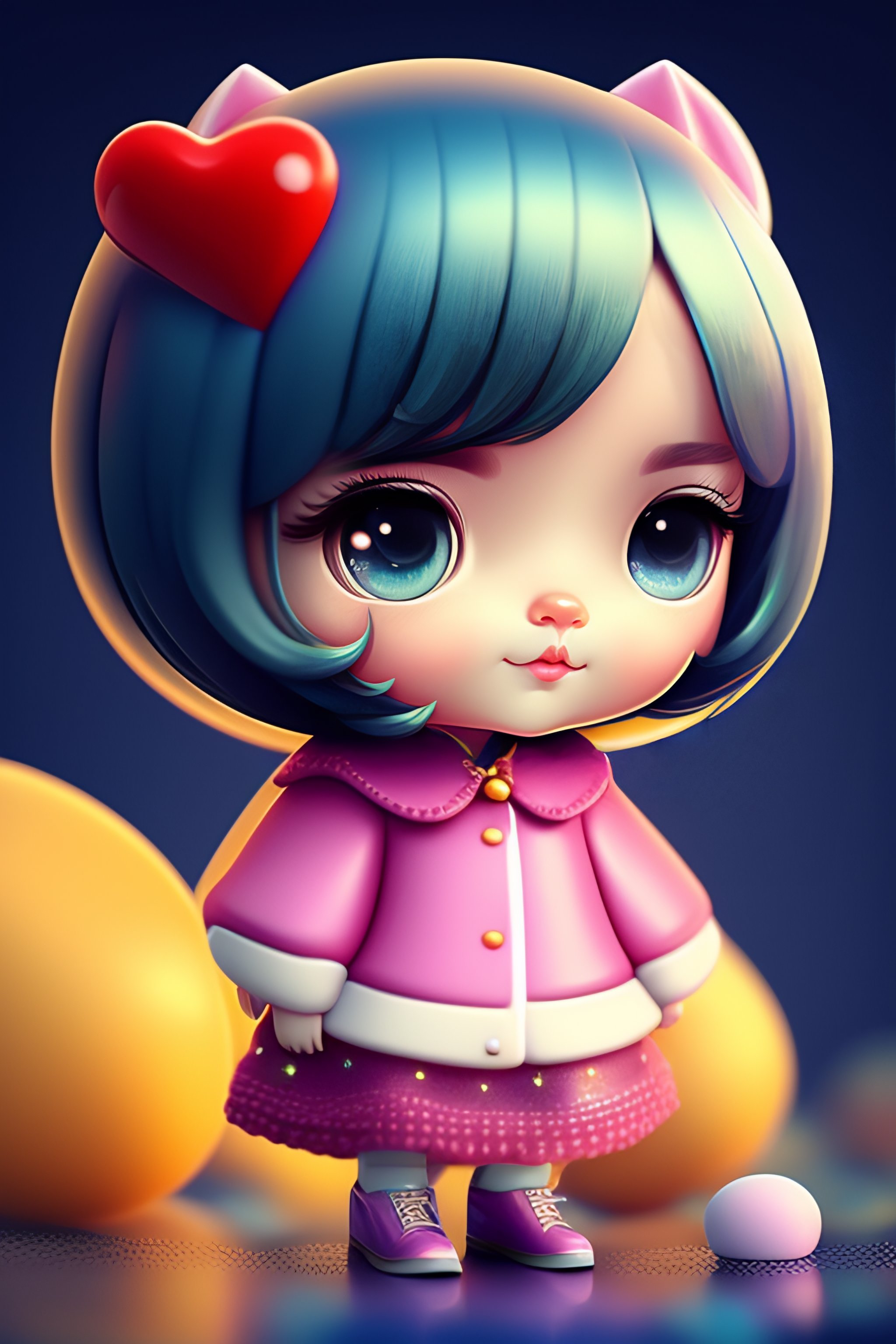 Lexica - Cute and adorable cartoon, surrealism, super cute,3D, kawaii, girl