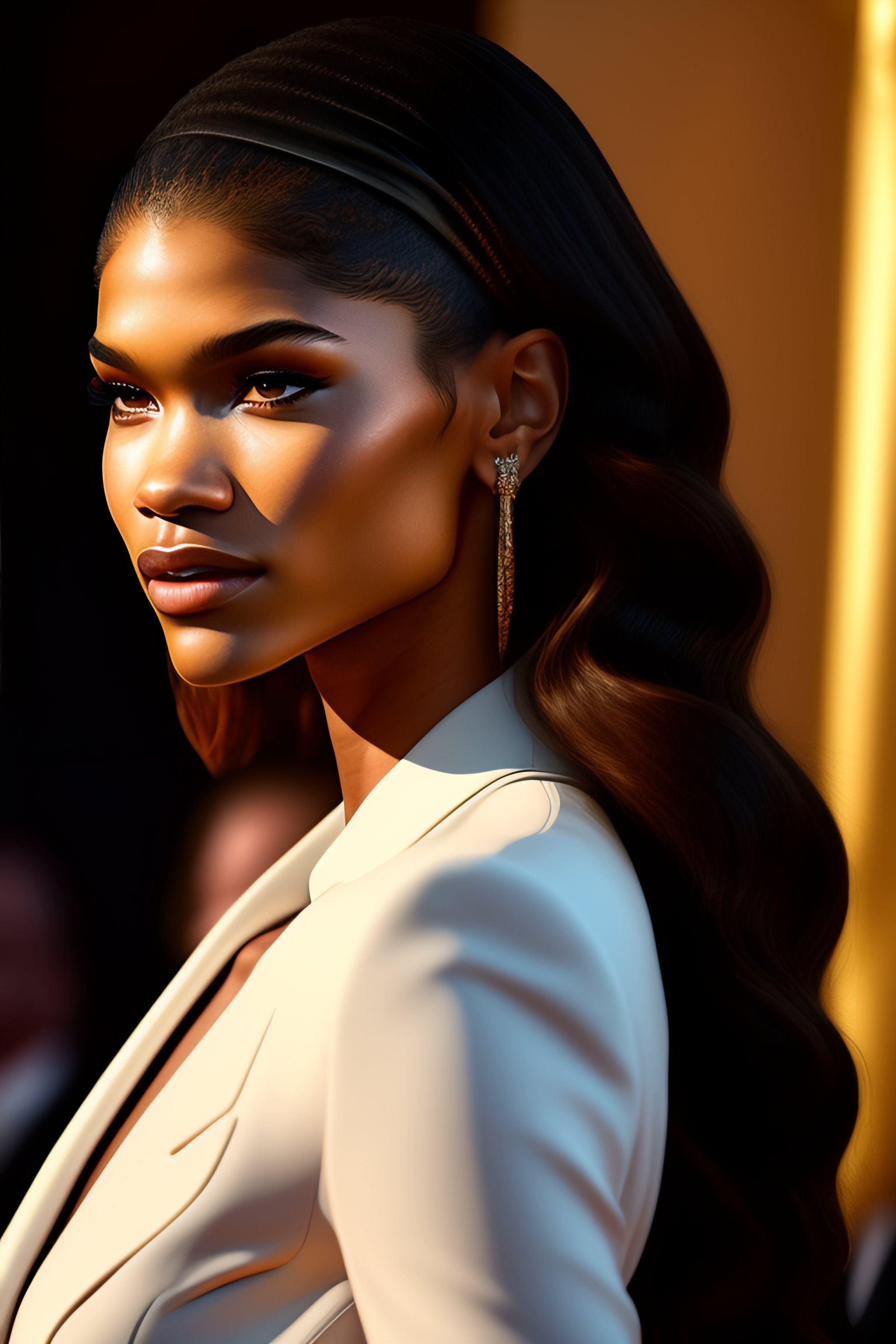 Lexica - Photorealistic Zendaya from the side