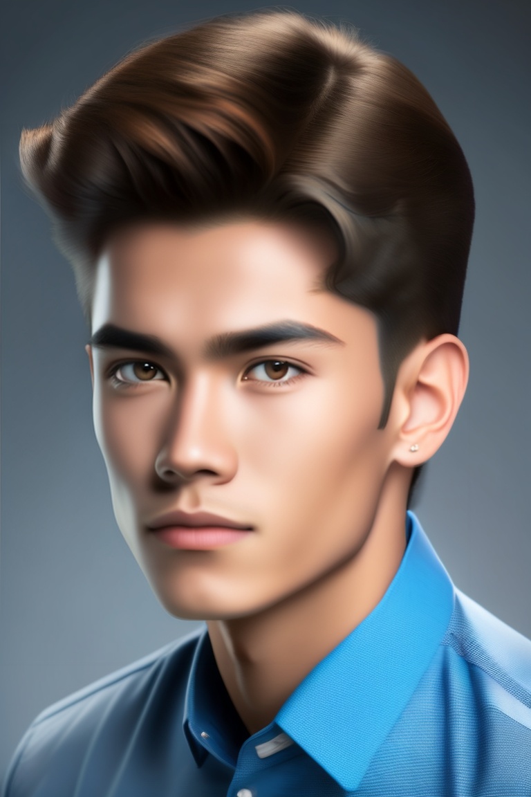 Lexica - A handsome boy, looking straight. Mouth expression is also ...