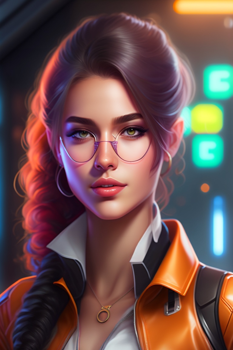 Lexica - Cyberpunk female college student, attractive and smart school ...