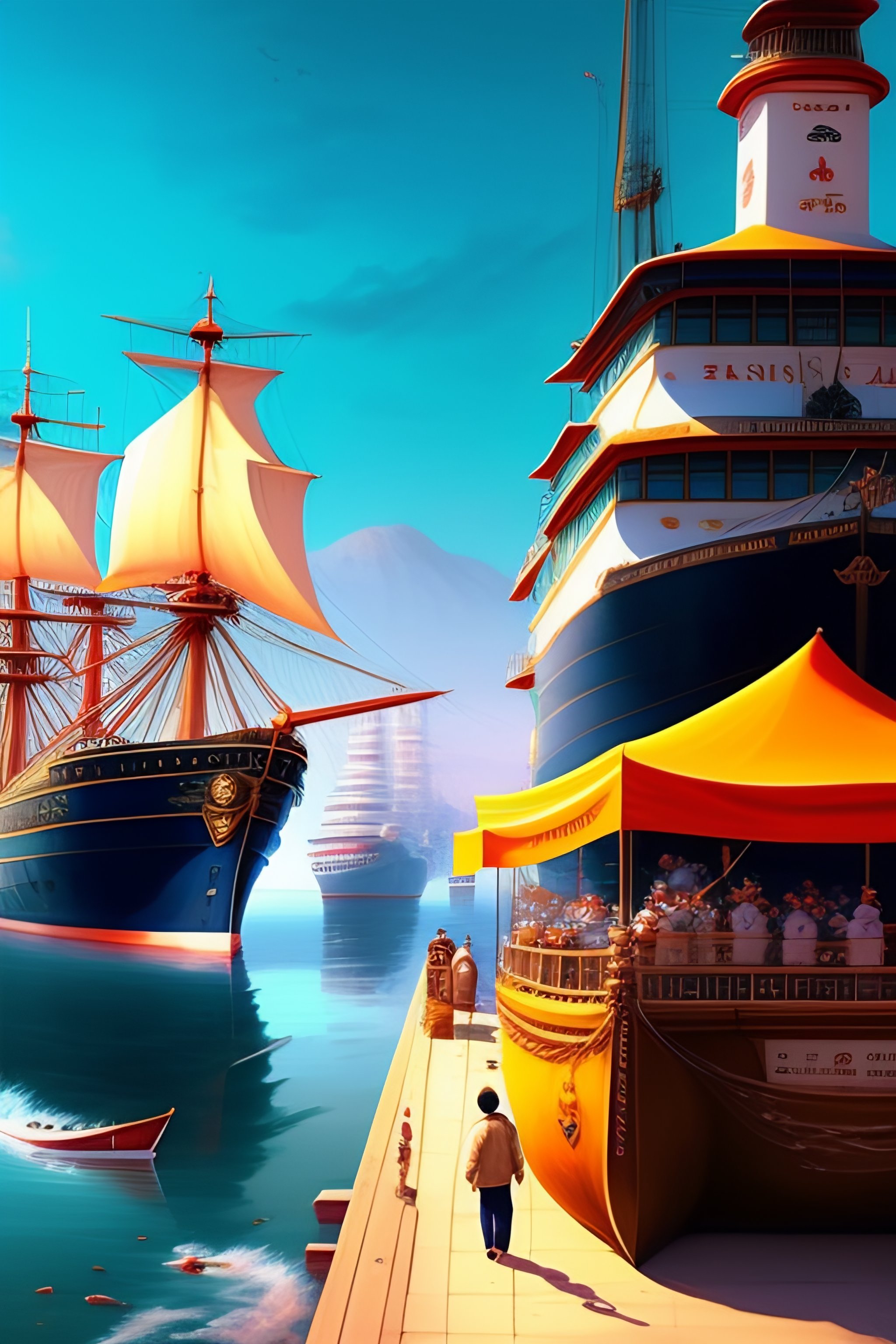 Lexica - A bustling port town with a vibrant atmosphere and a bustling ...
