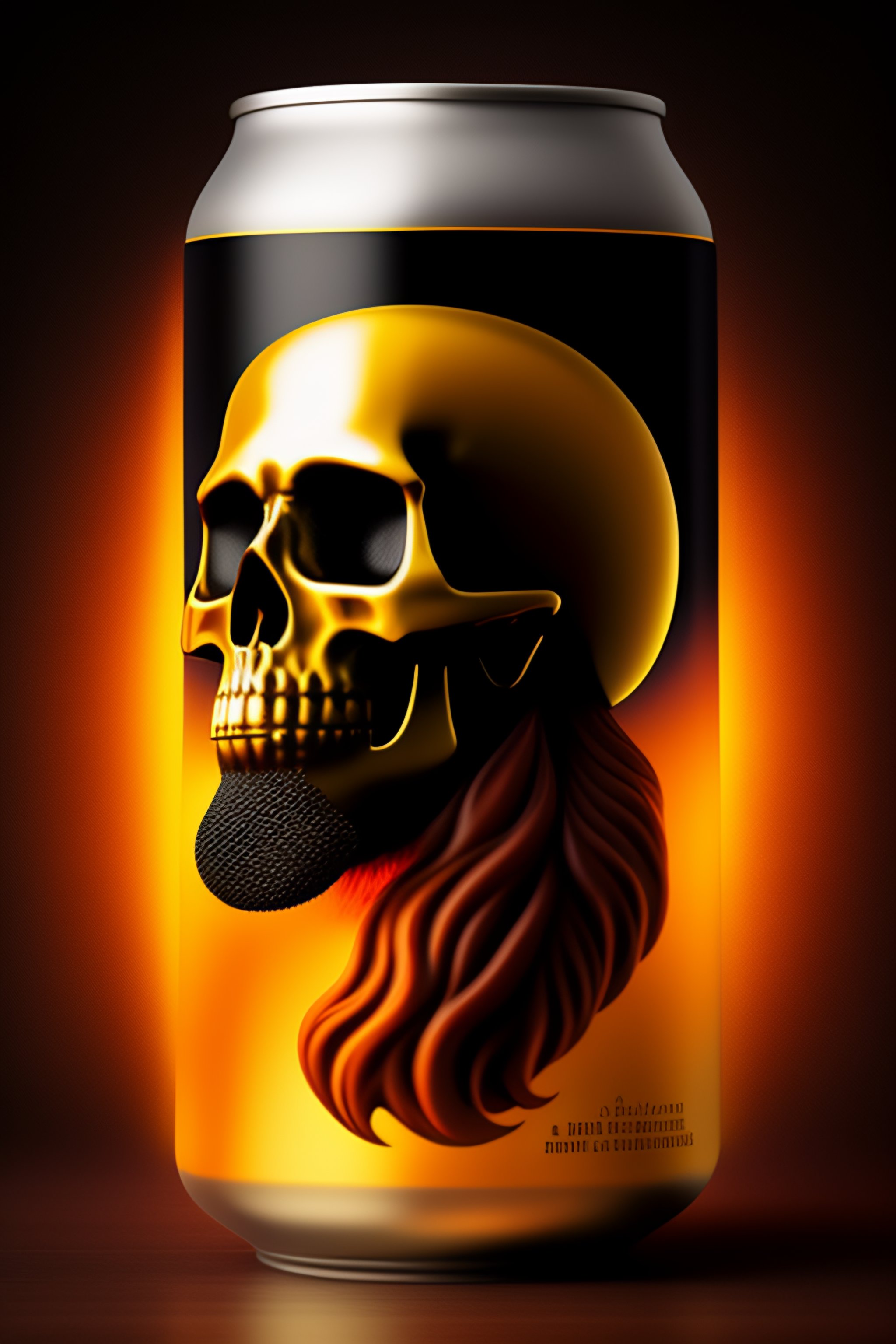 Lexica - Skull with beard made of hops, text beer