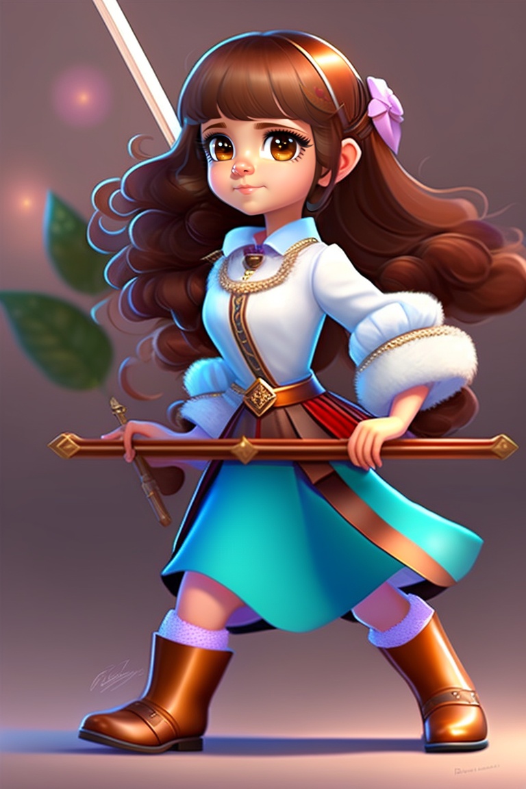 Lexica - Design me a small, cute, fictional girl character wavy hairs ...