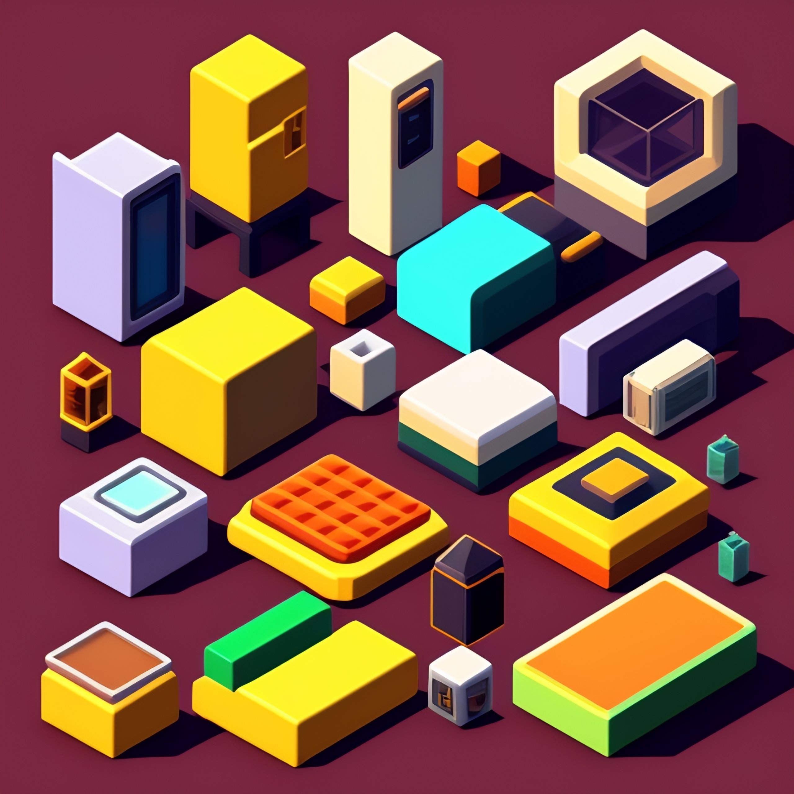 Lexica - Modern plastic isometric pixel art tileset