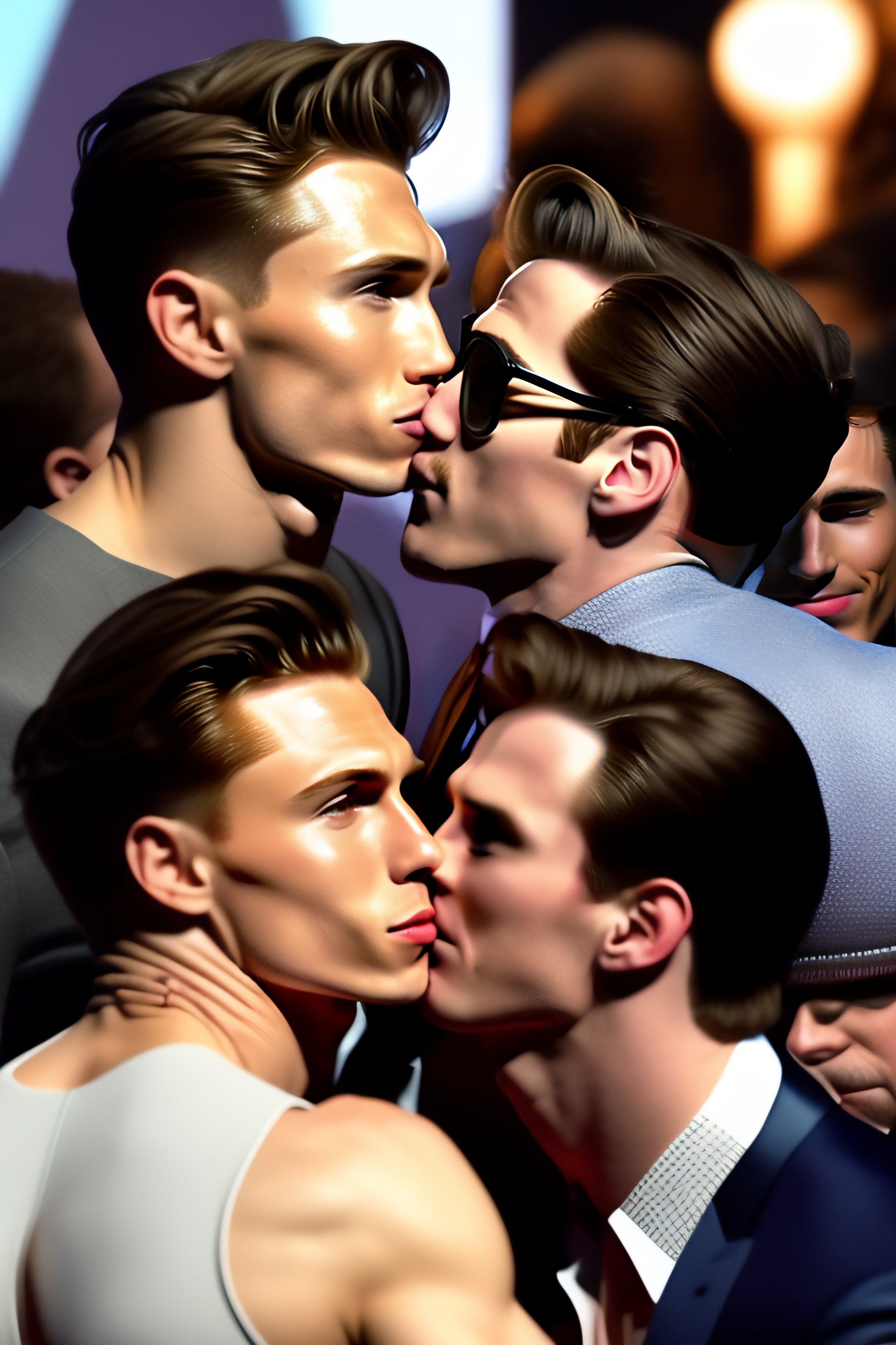 Lexica - Tom Holland kissing Chris Evans.