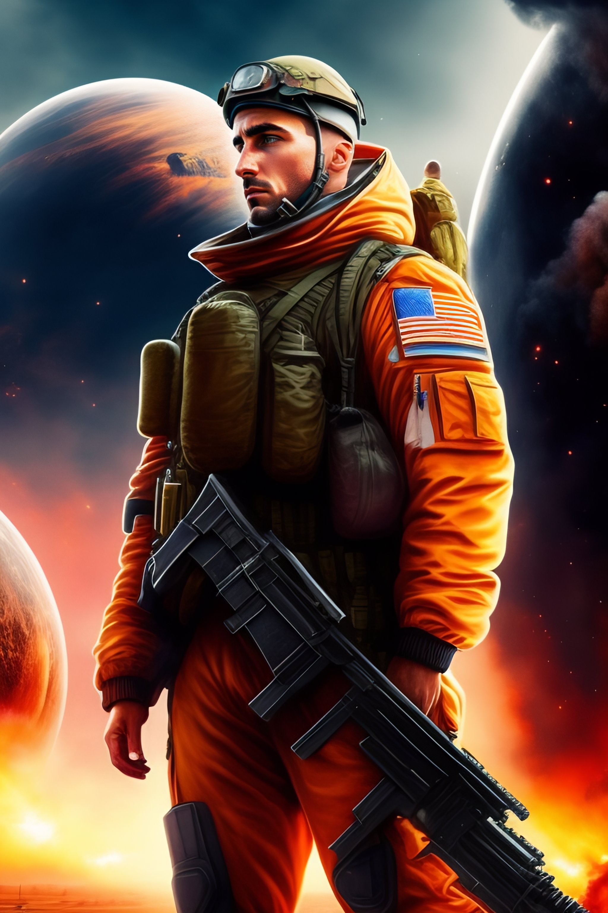 Lexica - French soldier with an AK-47 and a strong armor broken, in ...