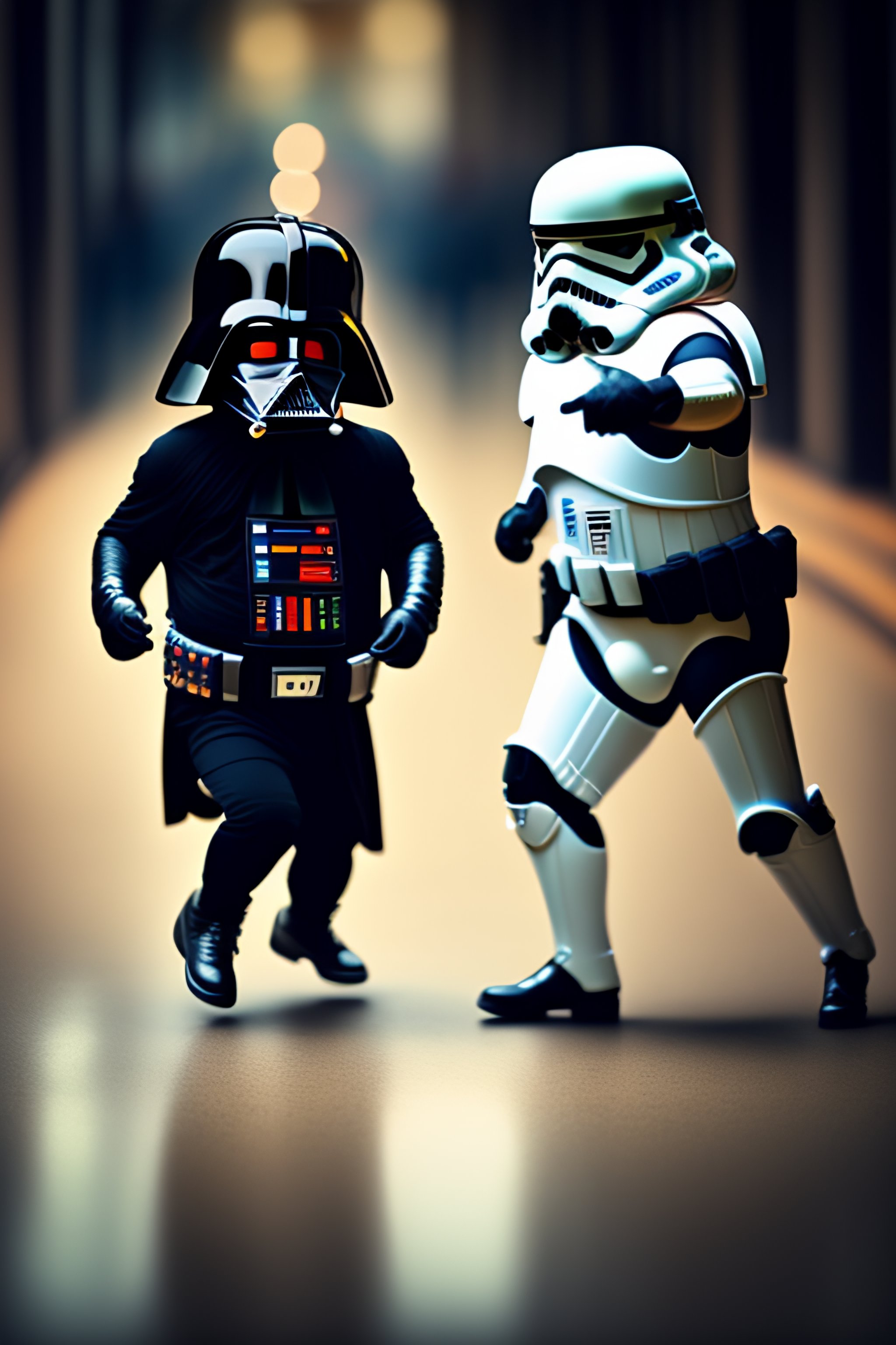 Lexica - Little fat Darth Vader dancing and Stormtroopers, hd