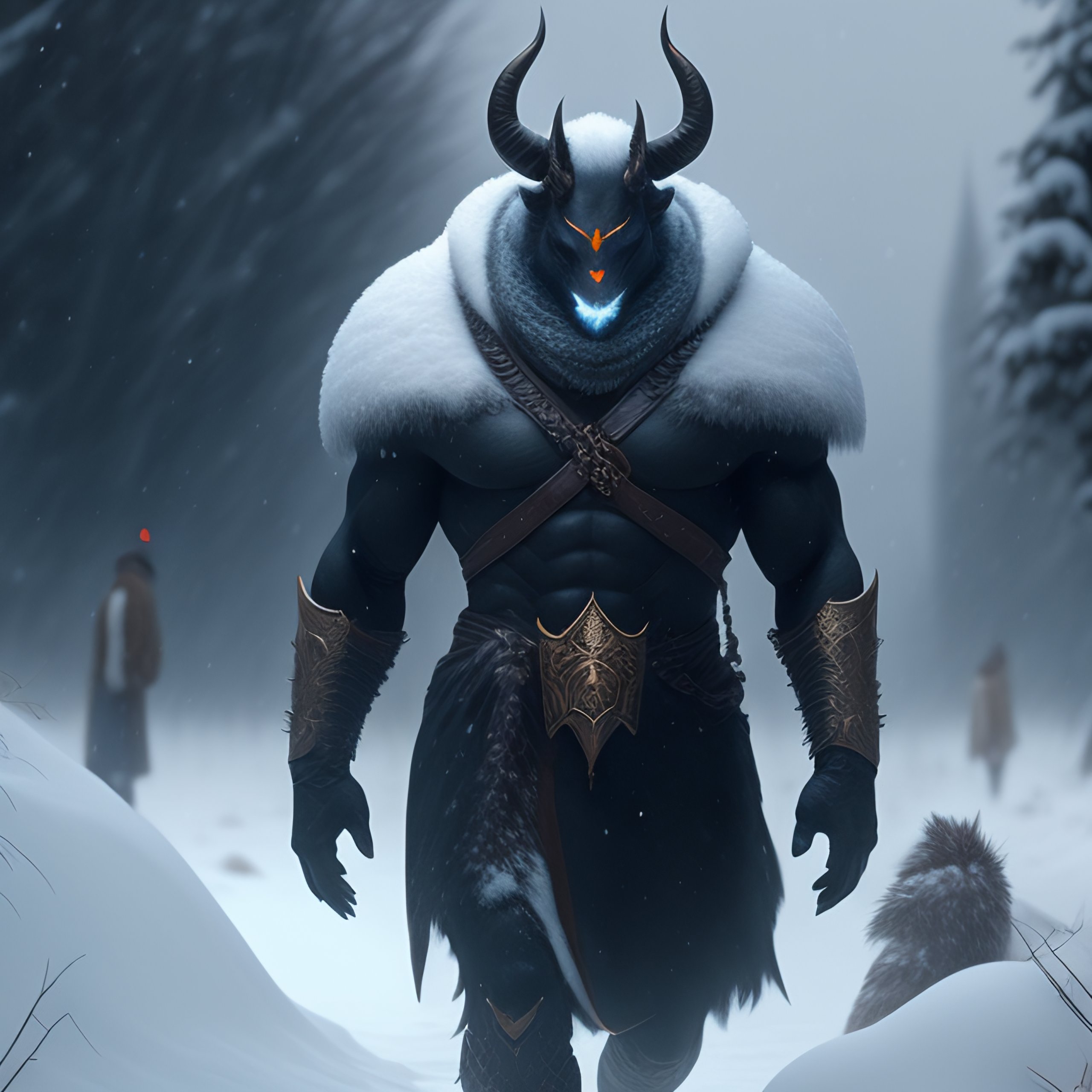 Lexica - Mysterious humanoid like monster with horns inspired by balkan ...