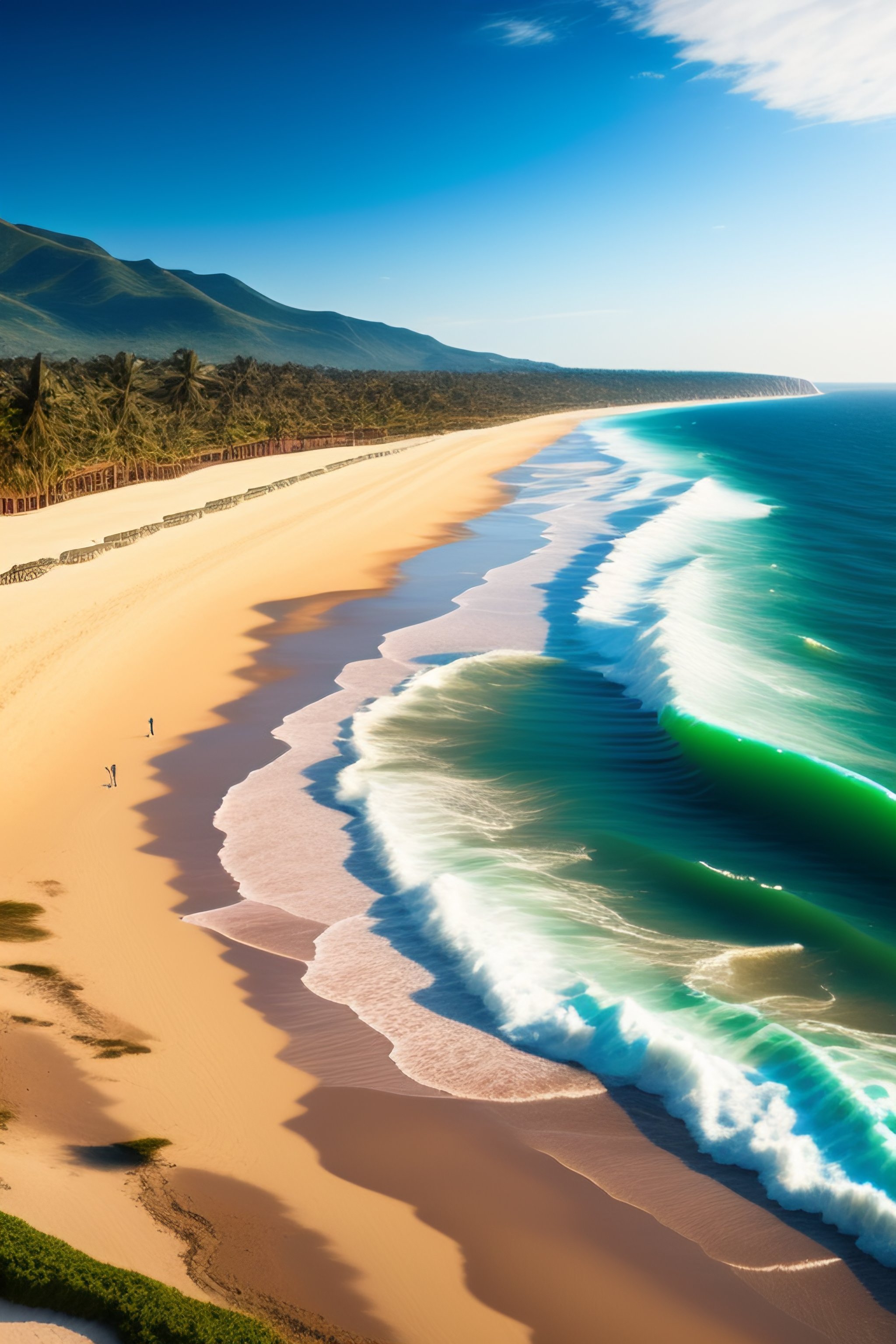 Lexica - A big beach with boats on the water