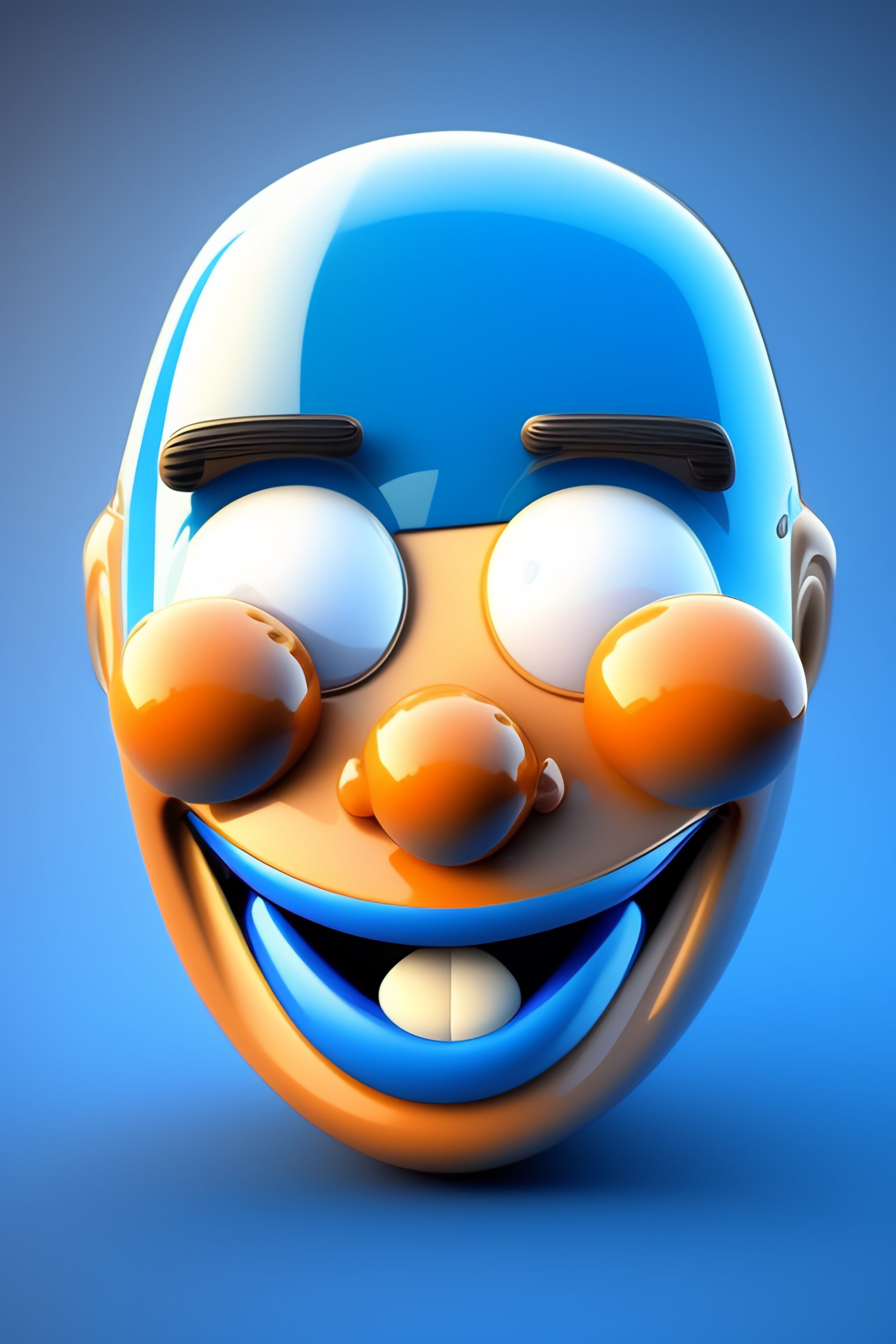 Lexica - A 3d blue cartoon face fiat car smiling, fantasy, cute ...