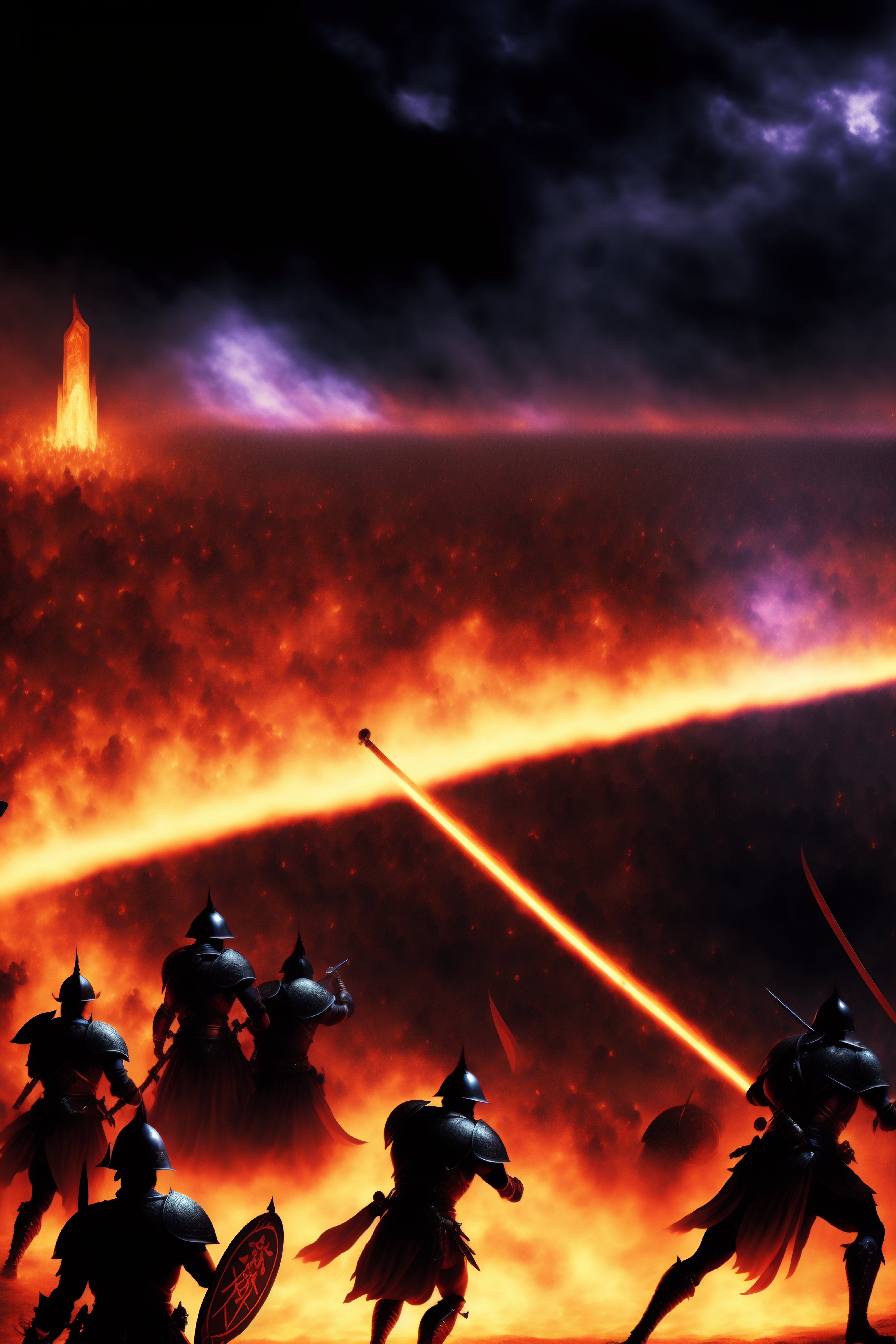 Lexica - A roman legion fighting a demon army on a battlefield covered ...