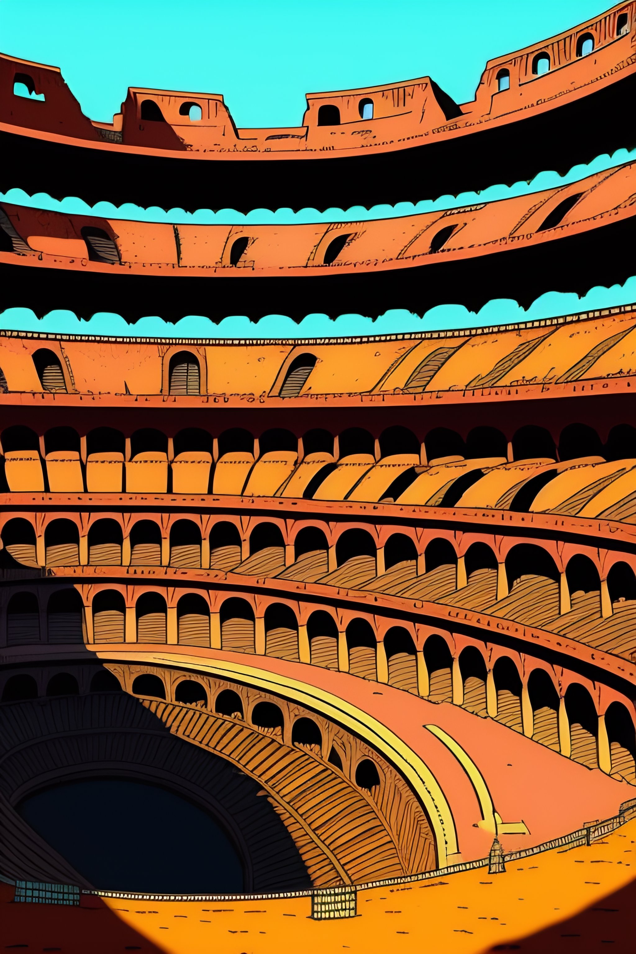 Lexica - Rome coliseum matte lo-fi illustration Miyazaki