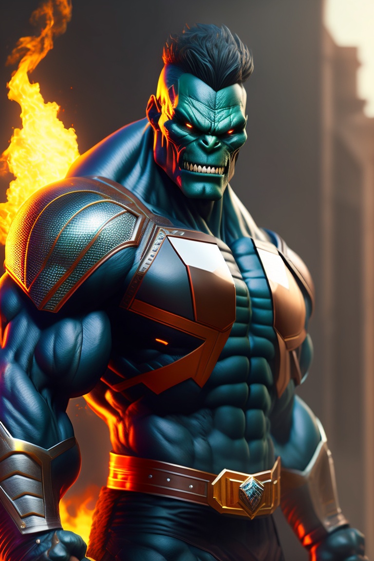 Lexica - Ghost rider and hulk fusion, realistic, realistic lighting ...