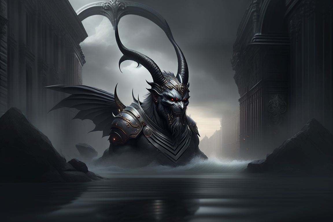 Lexica - Abyss, demon, grey, deep, ominous, digital art, hyper ...