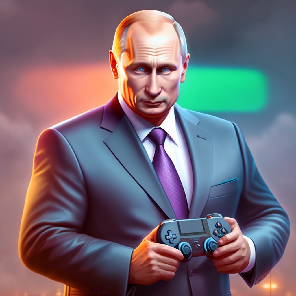 Lexica - Vladimir putin holding a playstation controller, playing call ...
