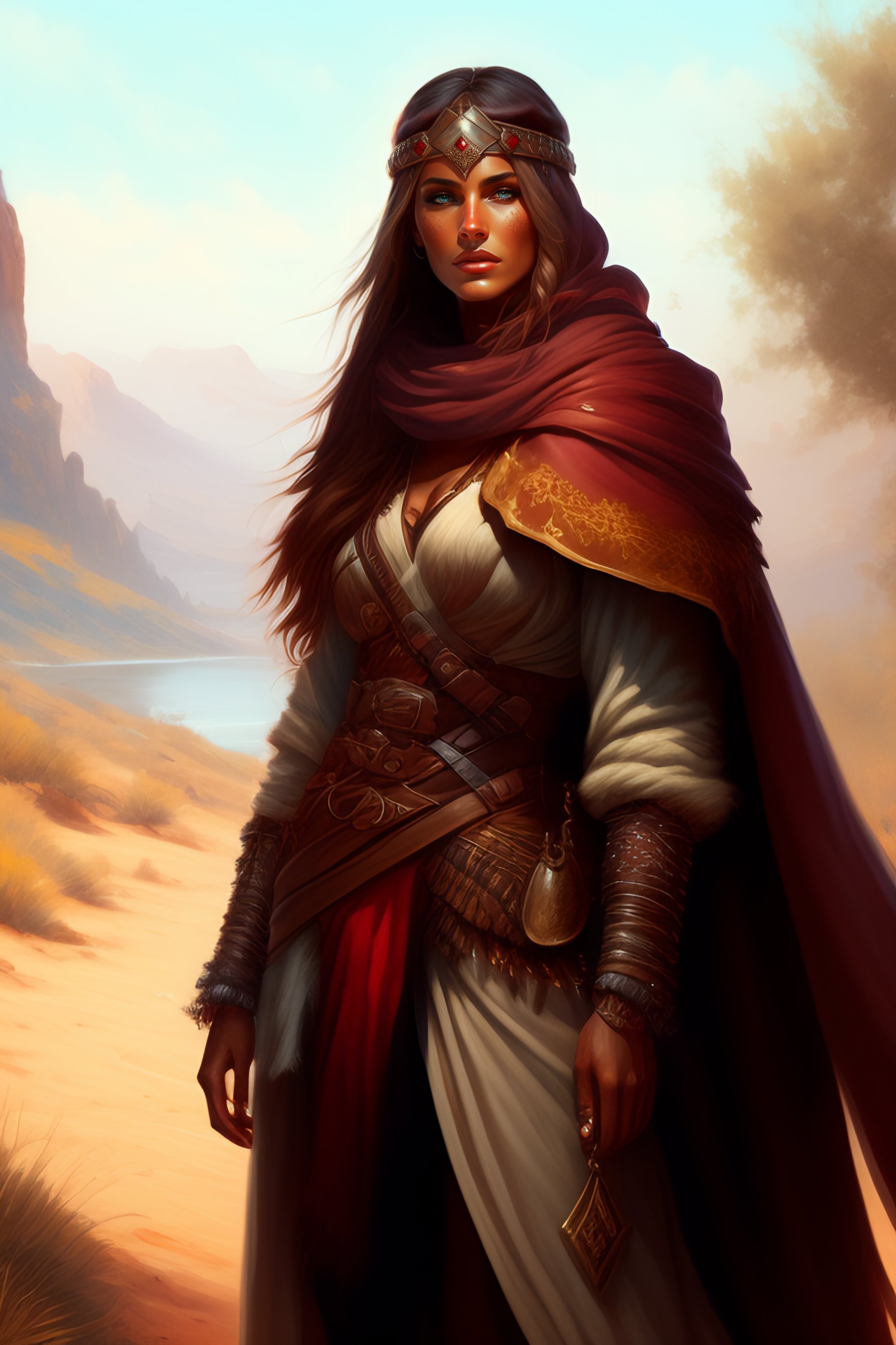 Lexica - A full body portrait of a beautiful soldiers quarter bedouin ...