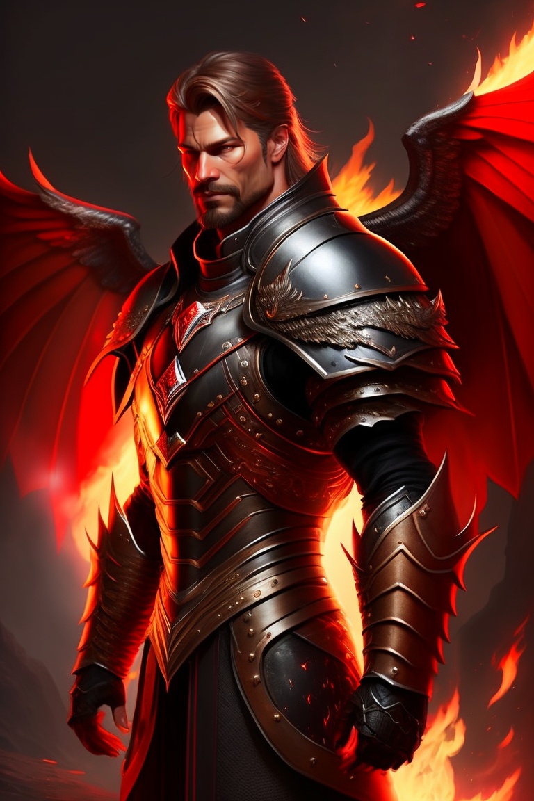 Lexica - Nikolaj coster waldau, black scale armor, fire, glowing red ...