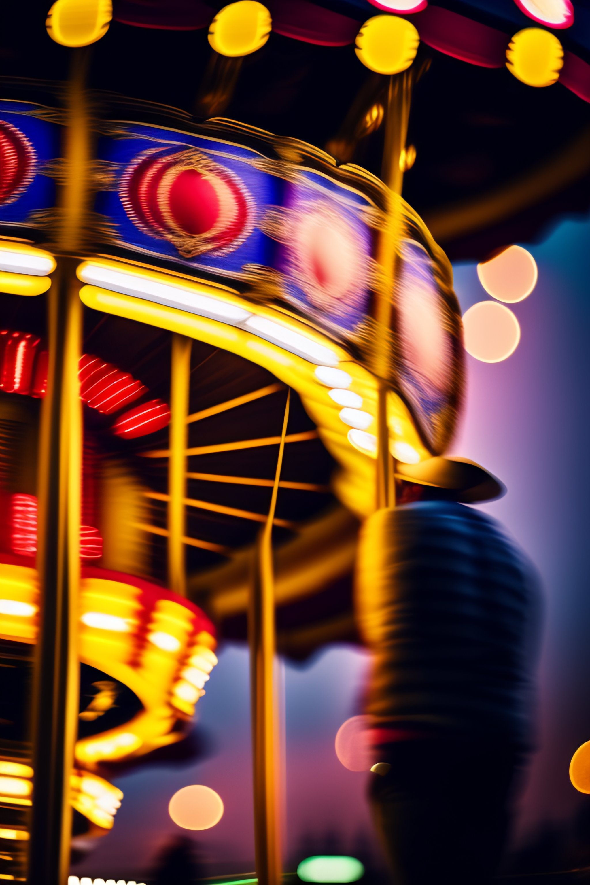 Lexica - Man being flung off a carousel at night