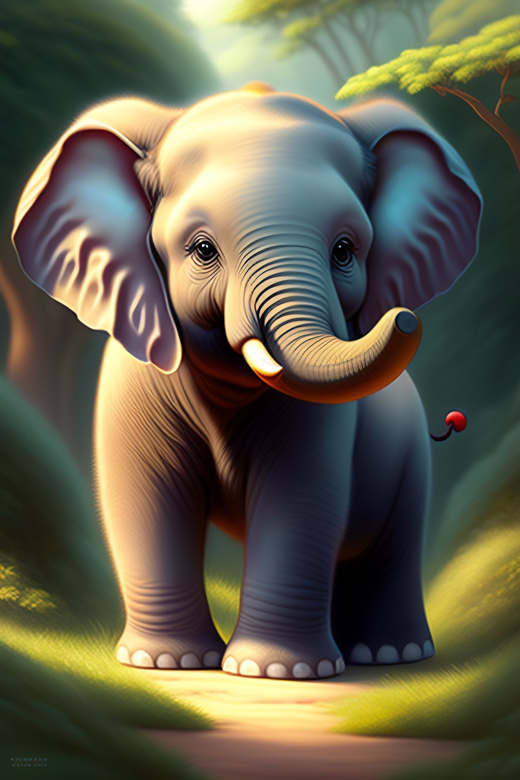 Lexica - Cutie fluffy baby elephant , digital art, 3 d, octave render ...