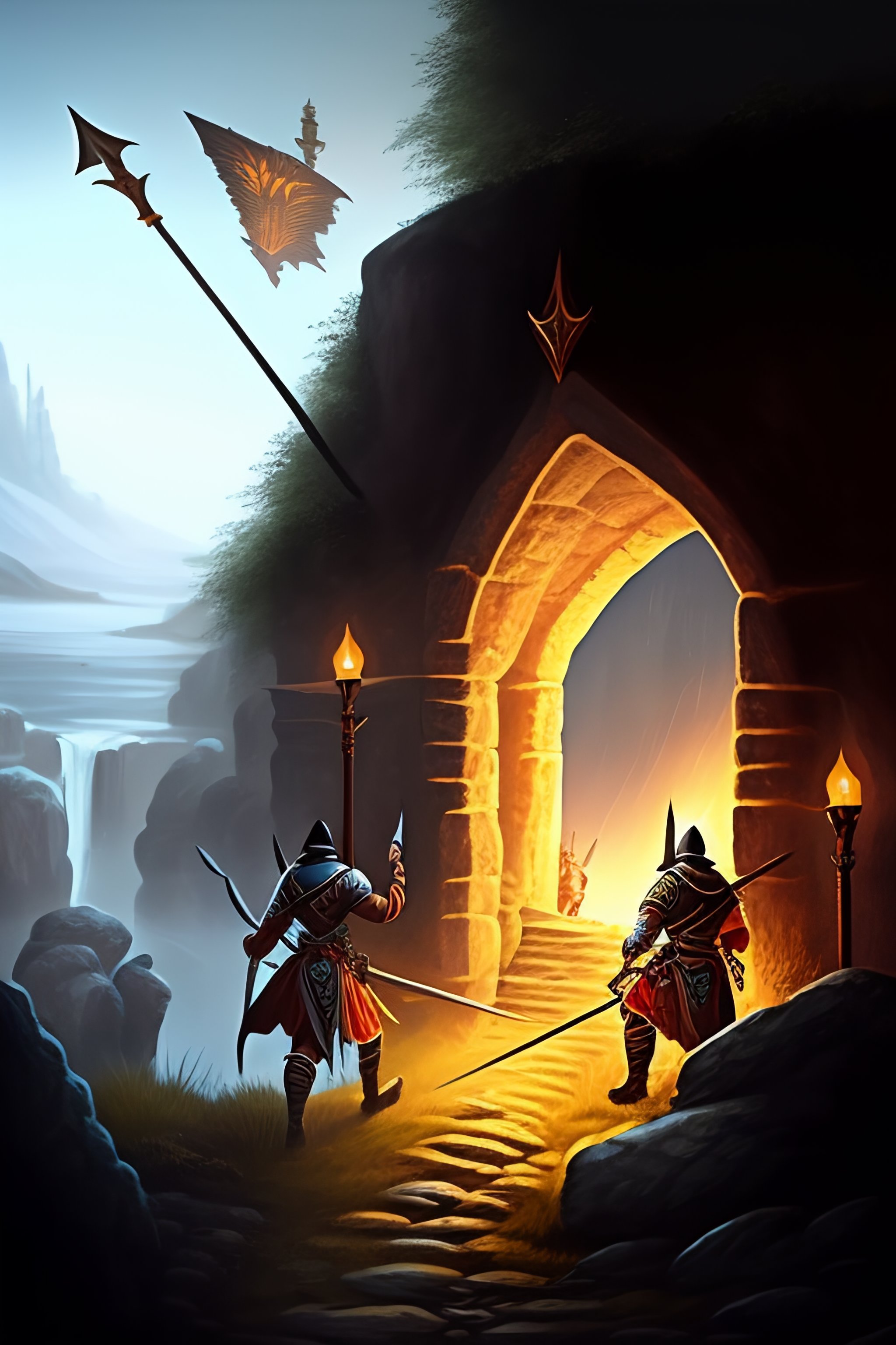 Lexica - In the depths inside an ancient crypt, a well-equipped warrior ...