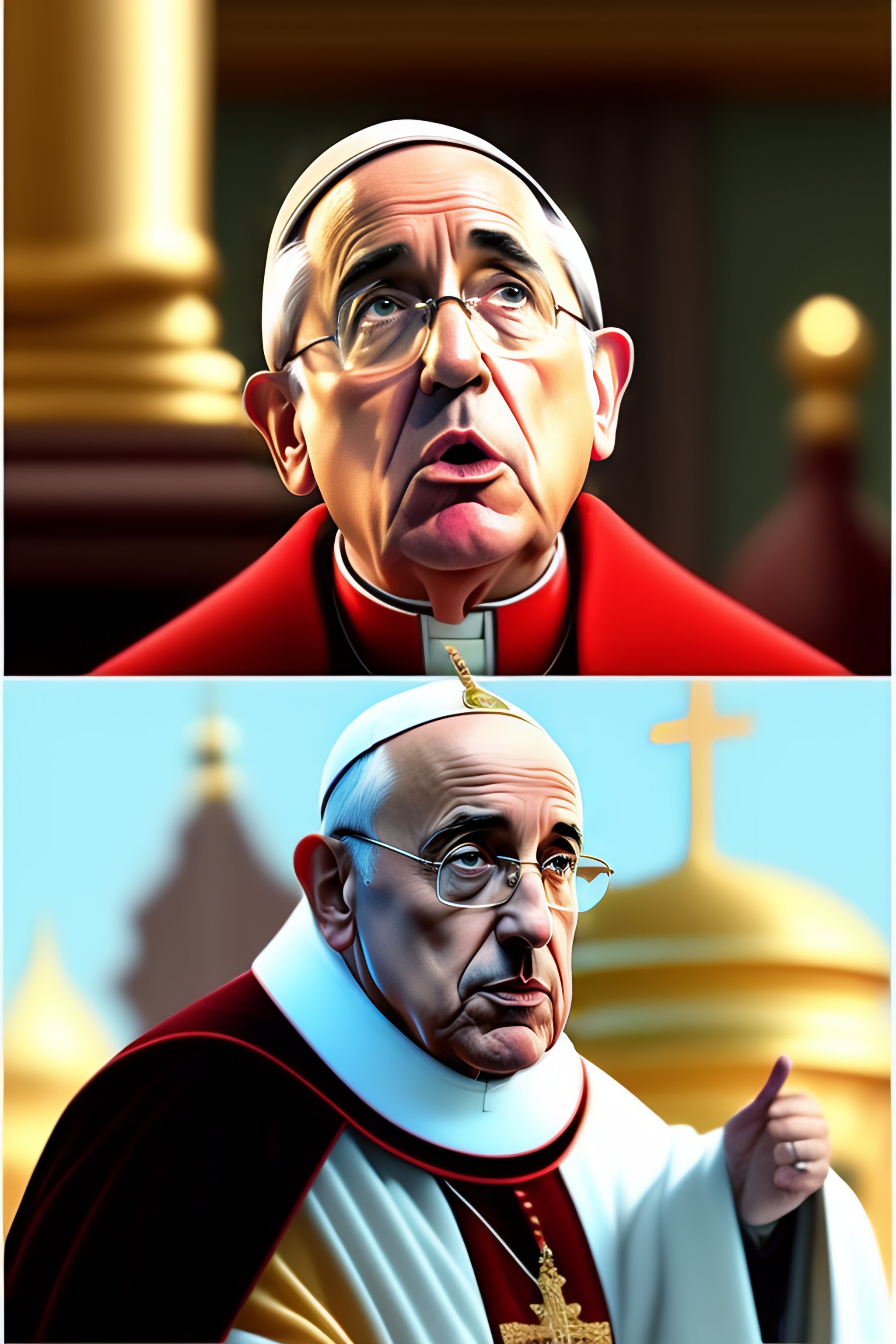 Lexica - Pope Franciscus in cartoon style rapping