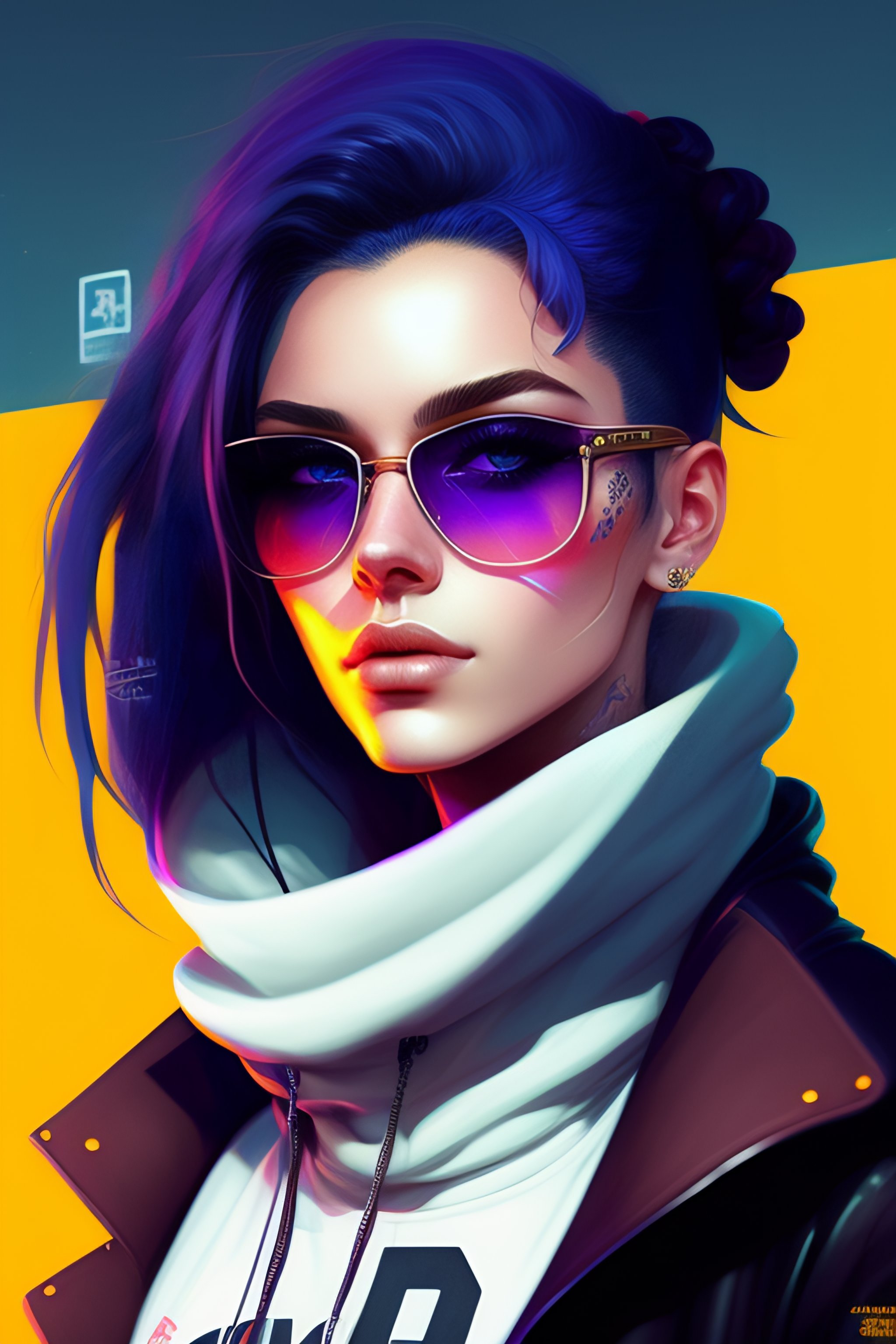 Lexica - Highly detailed portrait of a sewer emo punk lady student ...