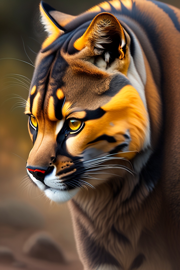 Lexica - Puma,angry,black,yellow eyes,foggy background