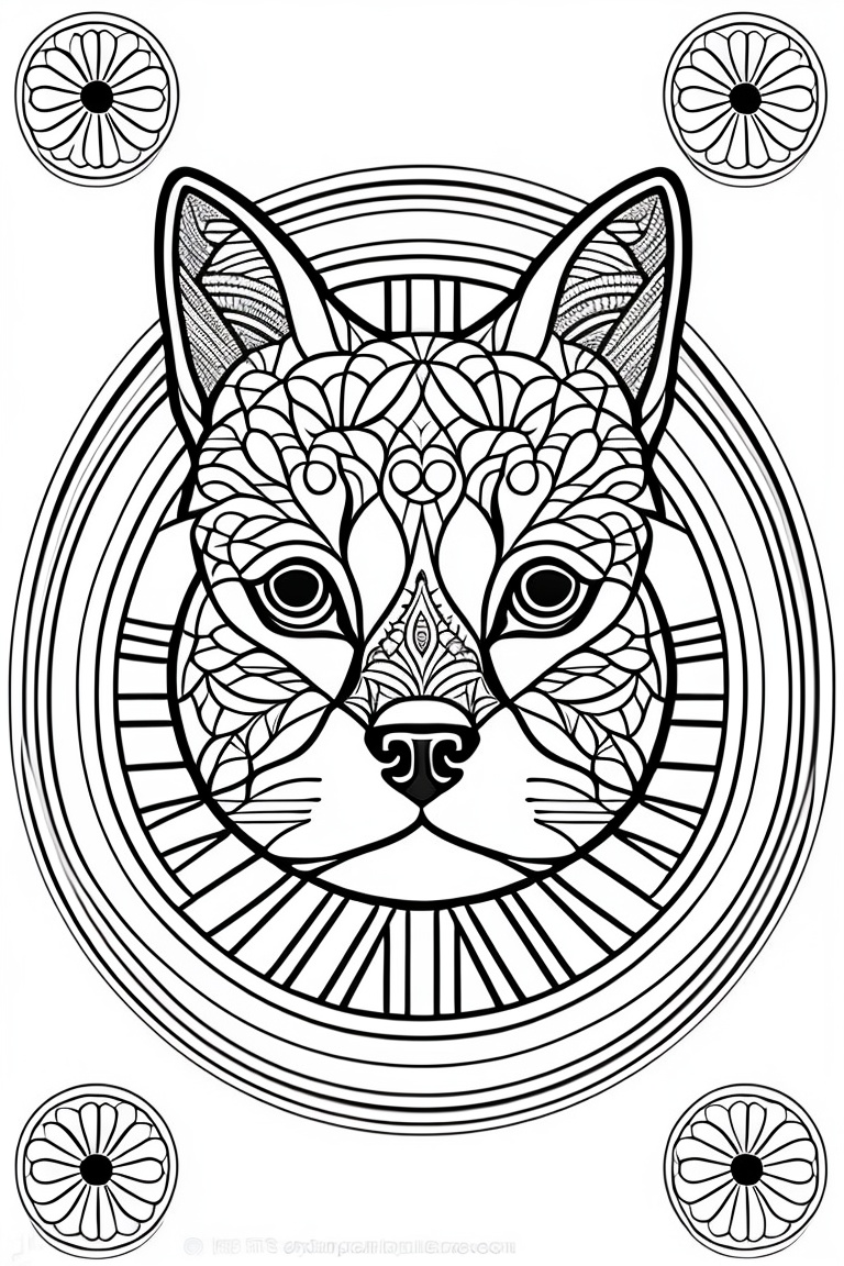 Lexica - Coloring page for adults, bold lines, dark lines, mandala ...
