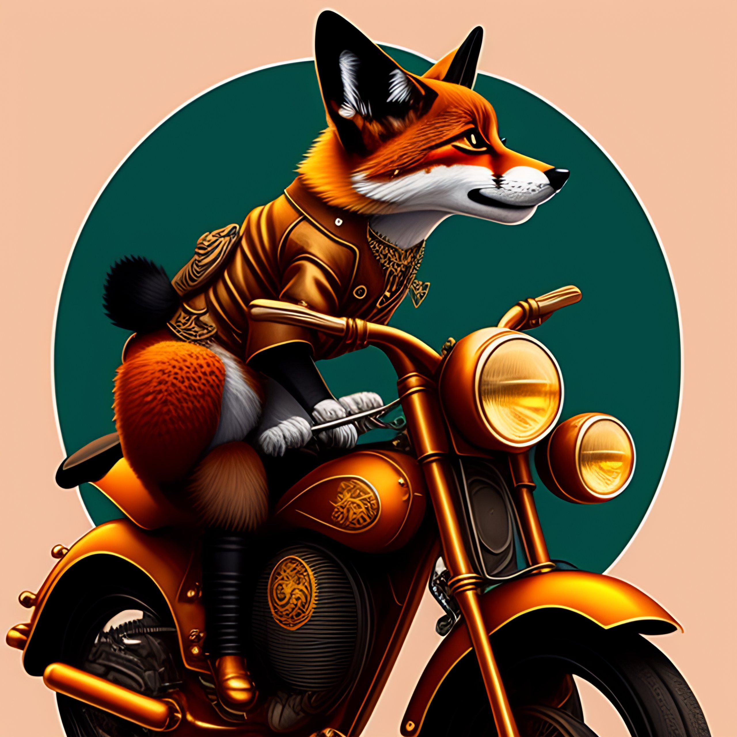 Lexica - A steampunk fox fursona with boots sitting on a vespa moped ...