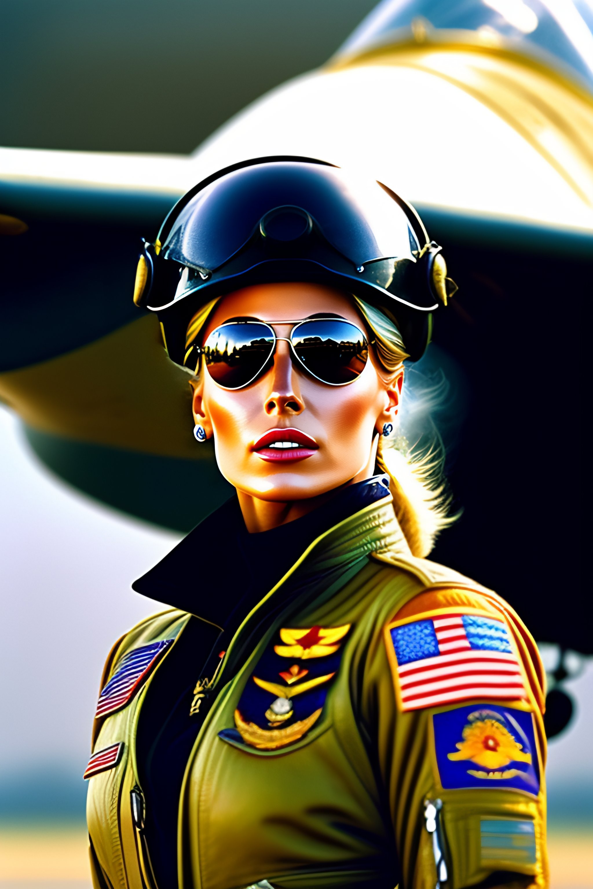 Lexica - Female aviator.top gun pilot, lady gaga