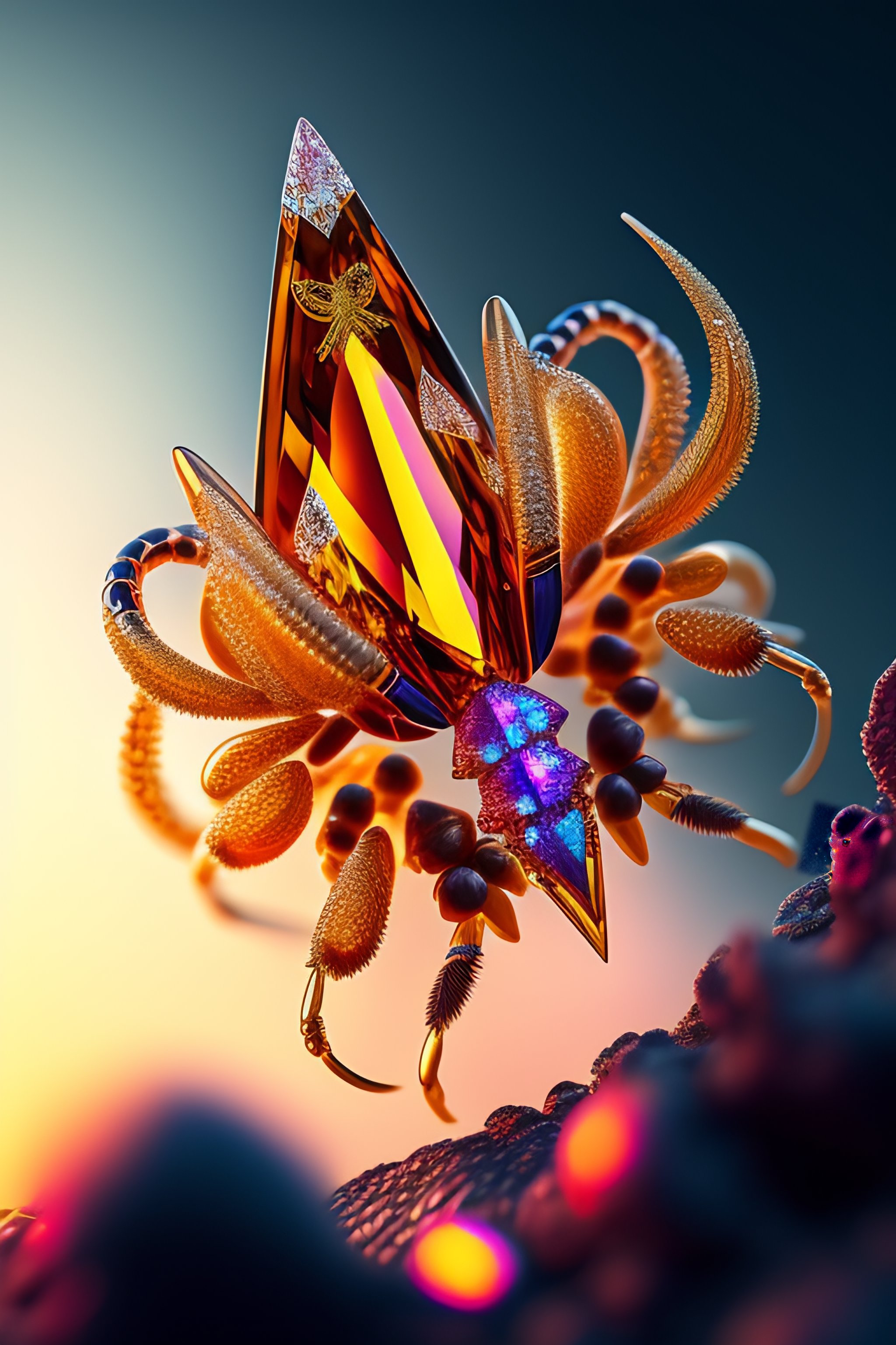 Lexica - A crystal scorpion in swarovski style, high detail, detailed ...