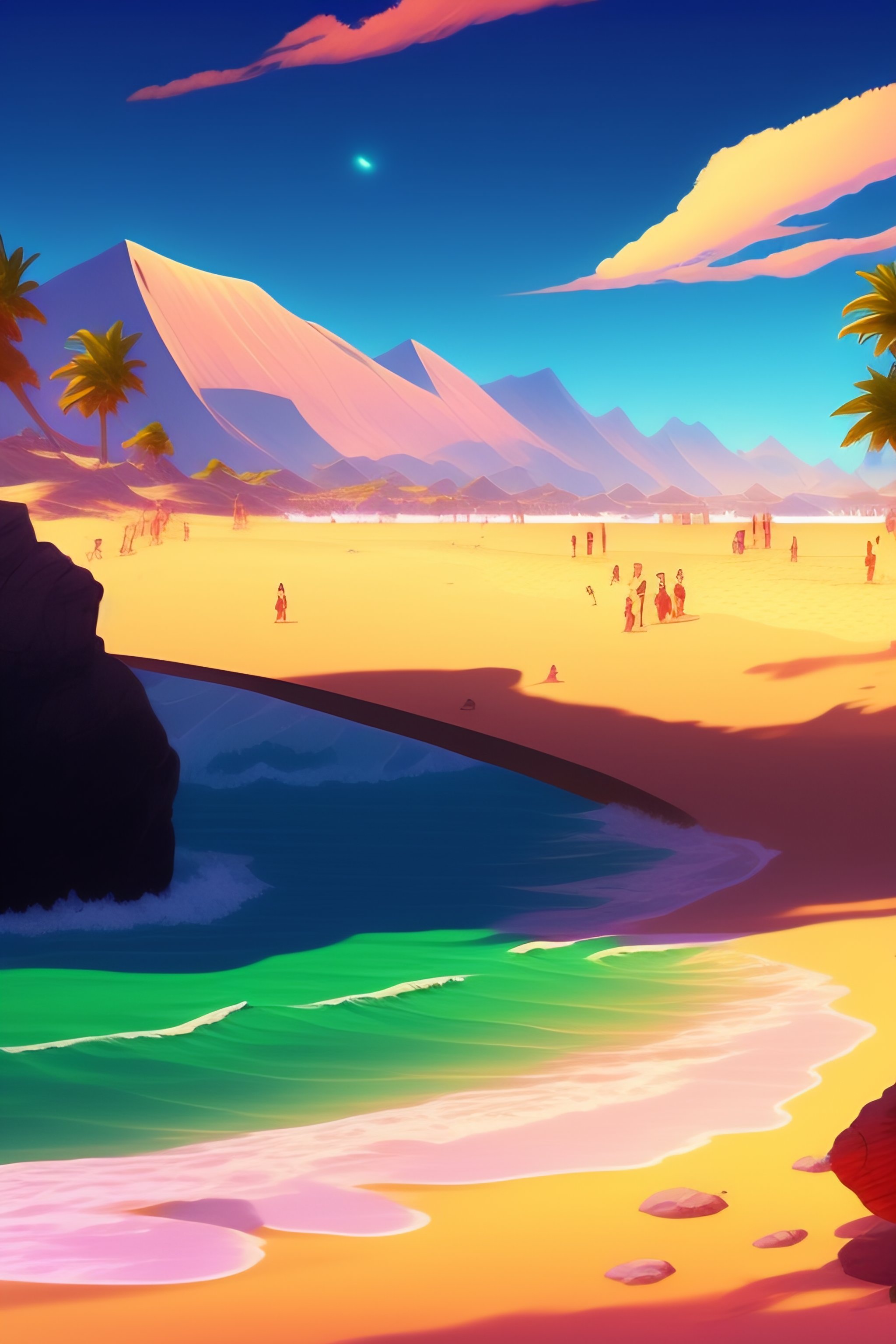 Lexica - Hell Beach anime background