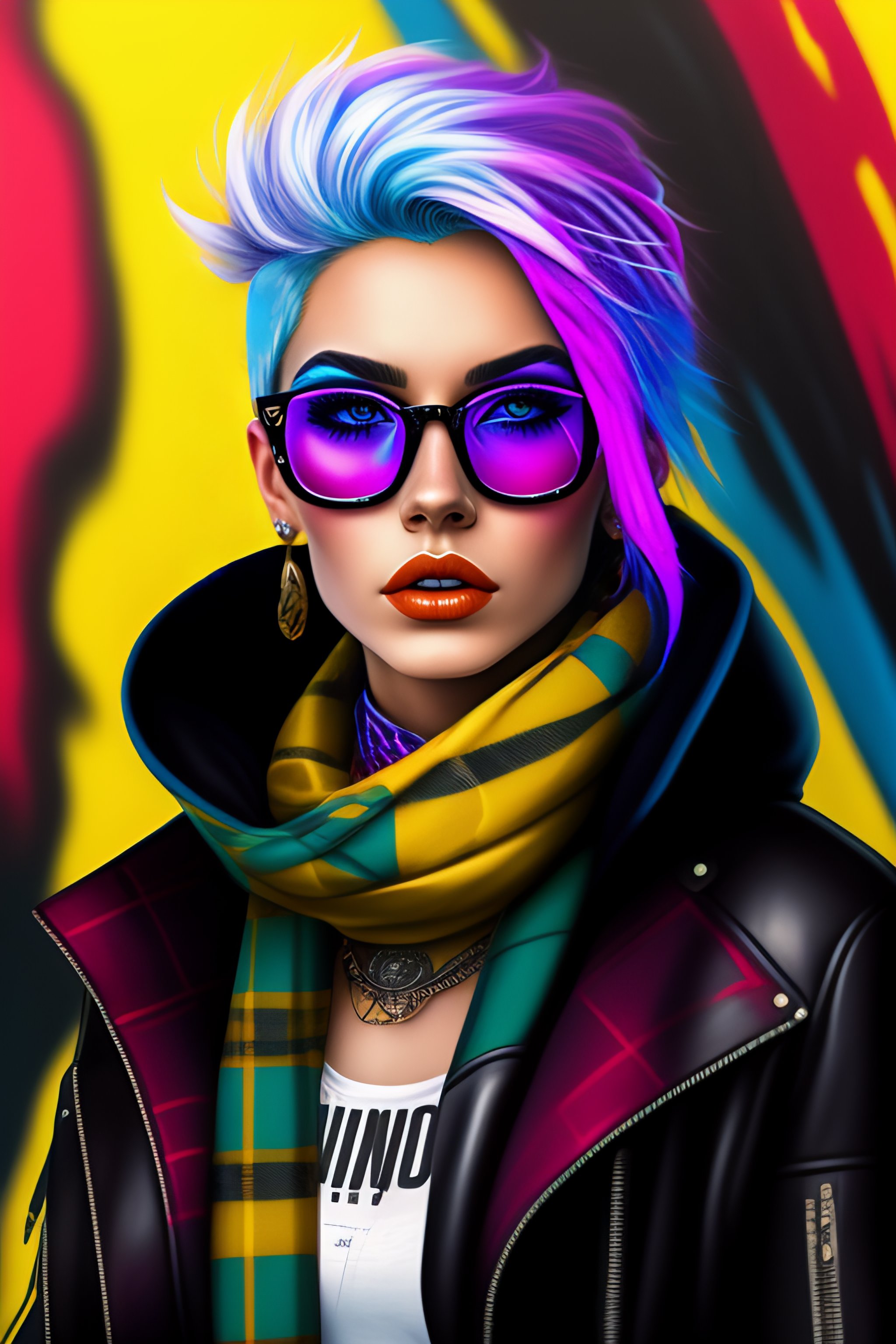 Lexica - Highly detailed portrait of a sewer emo ciber punk woman ...