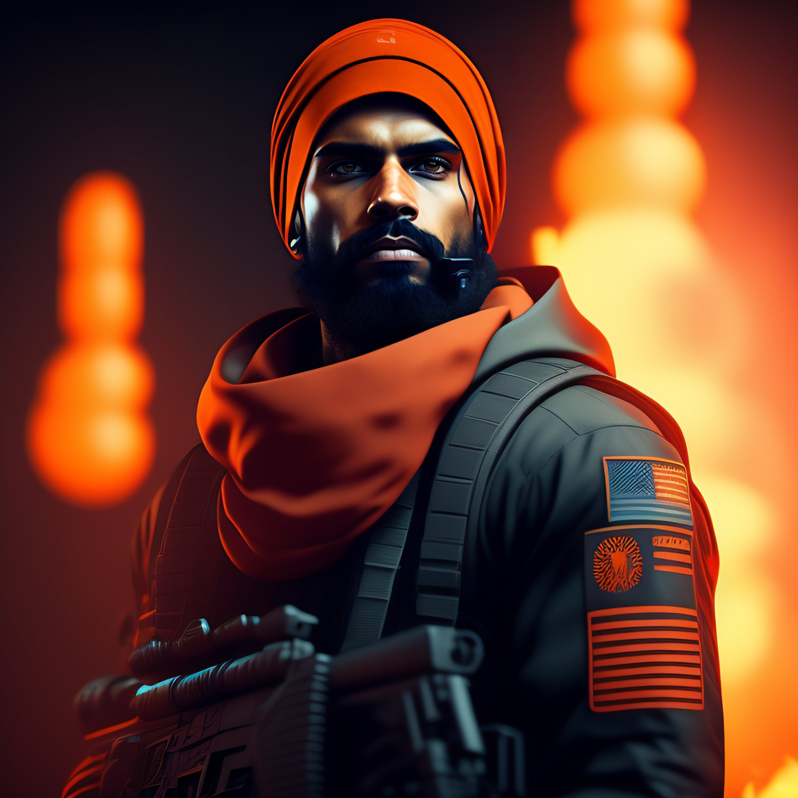 Lexica - CS-GO terrorist man, with bandana, tattoo in the body ...