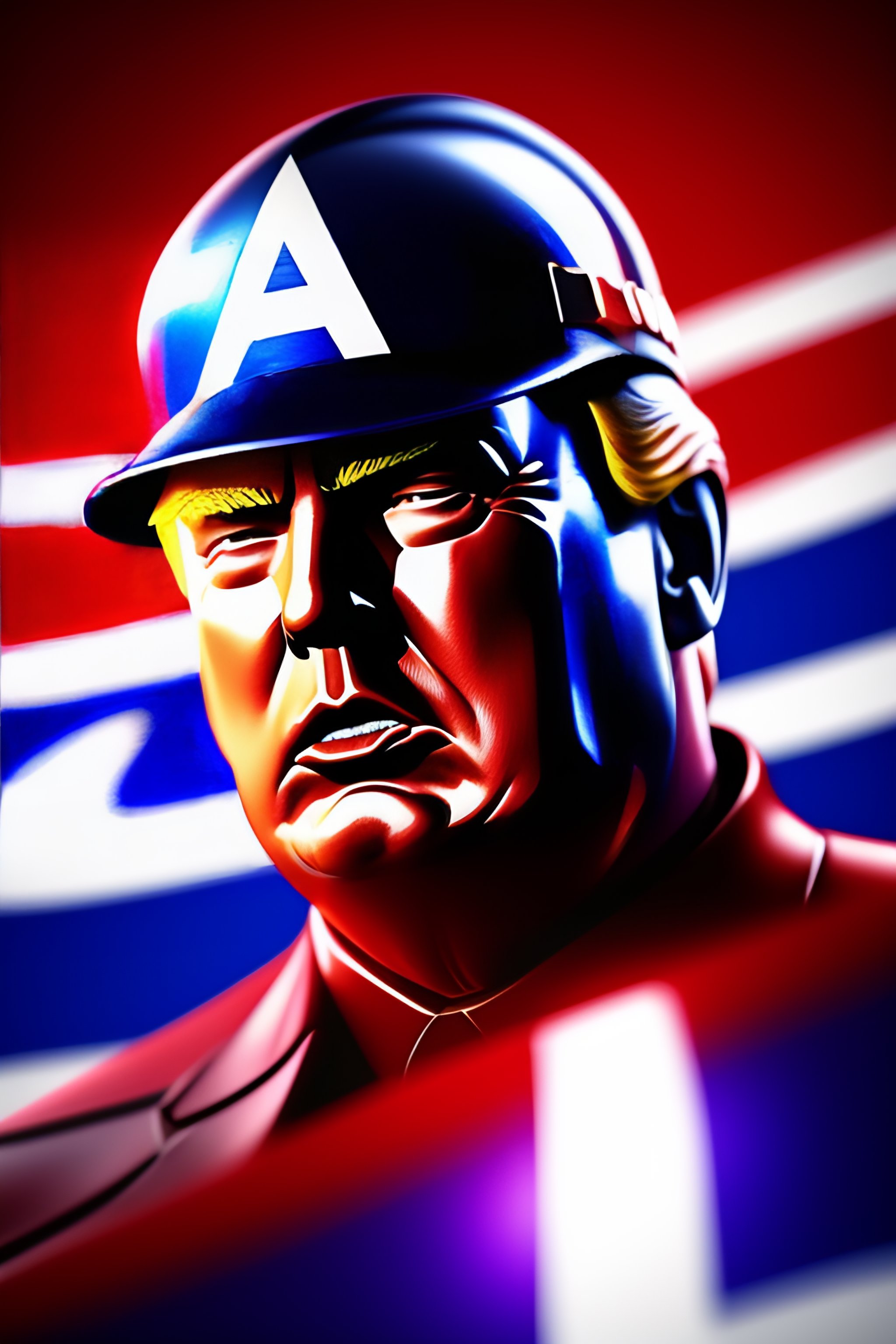 Lexica - Donald trump as captain america 3ds max hyper realistic cell ...