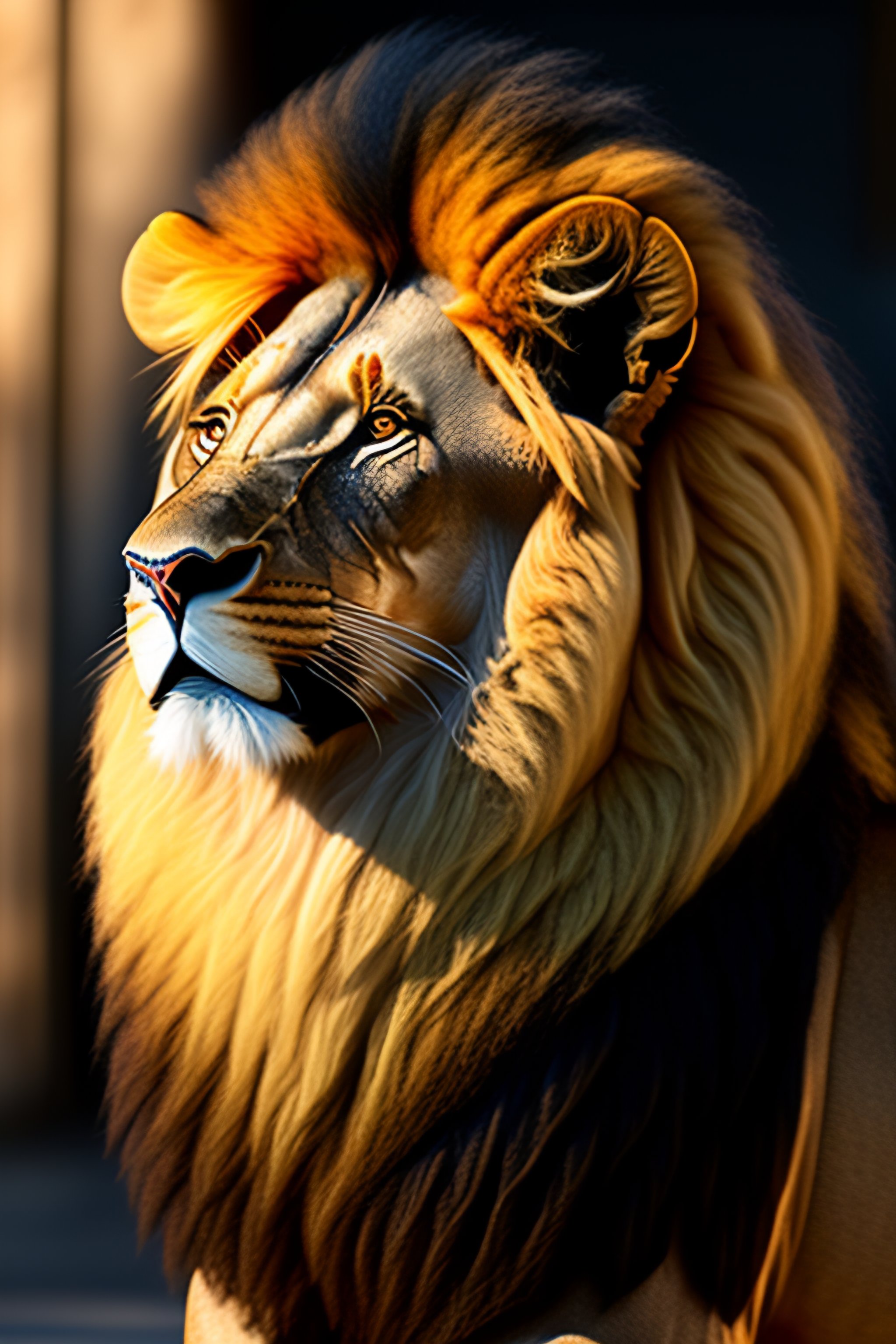 Lexica - A photograph of a lion, hyper-realistic