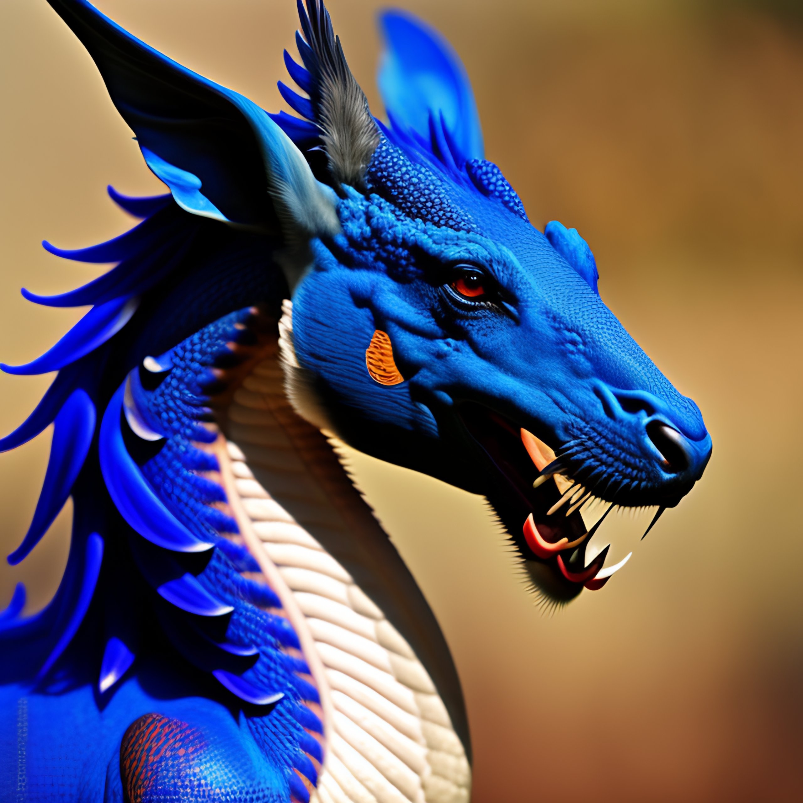Lexica - Portrait of a china blue dragon, sharp