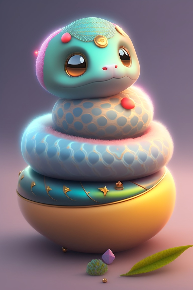Lexica - Cute and adorable cartoon baby snake, fantasy, dreamlike ...