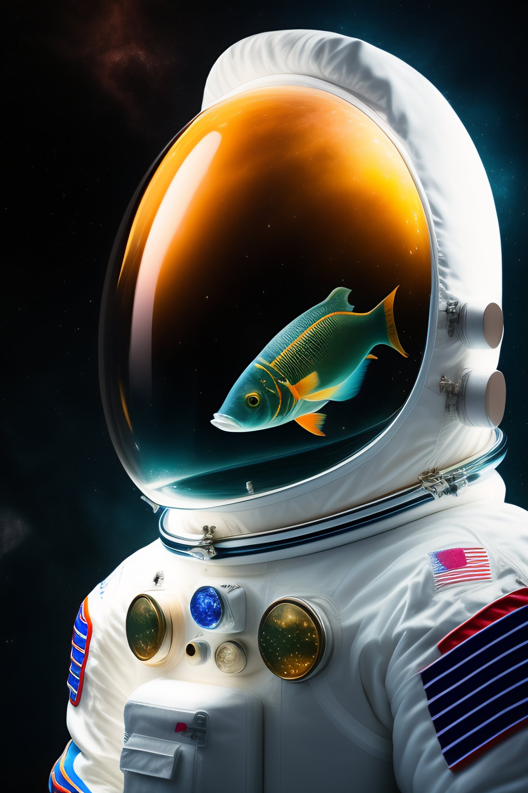 Lexica - The Fish Astronaut in an astronaut suit by Mikimo Mishamoto