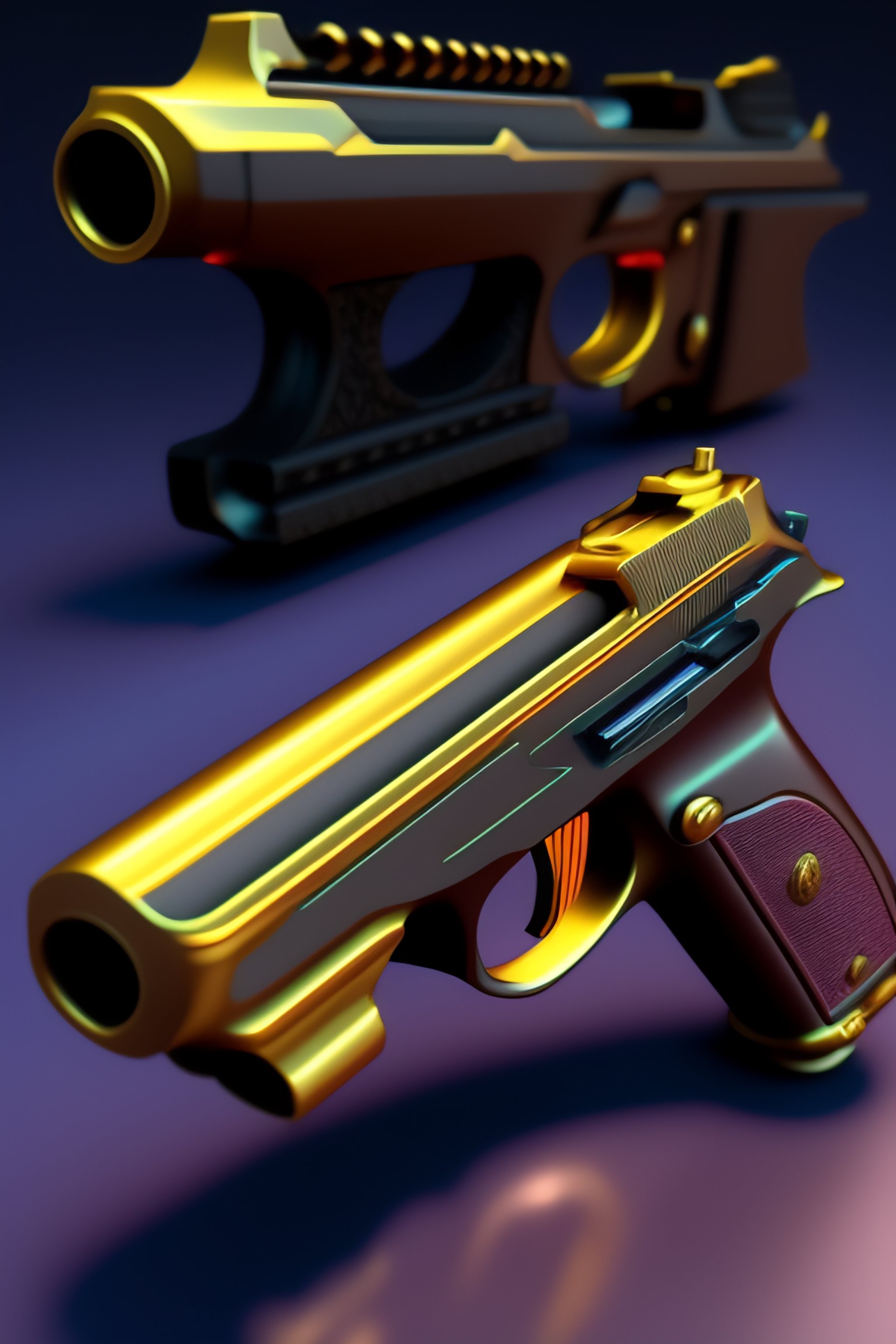 Lexica - High detailed gun, cyberpunk pistol