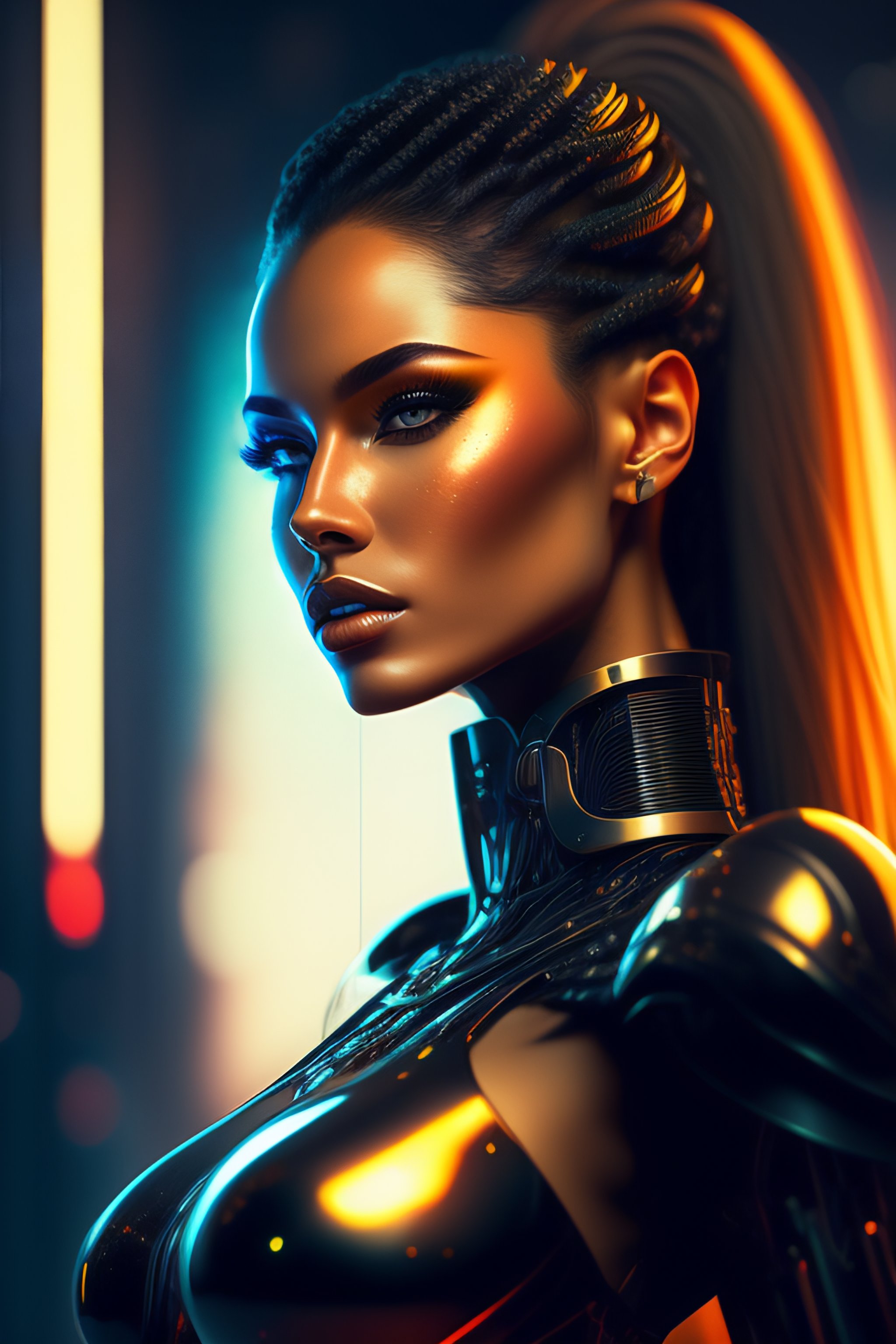 Lexica - Highly detailed beautiful cybernetic woman, sharp focus ...